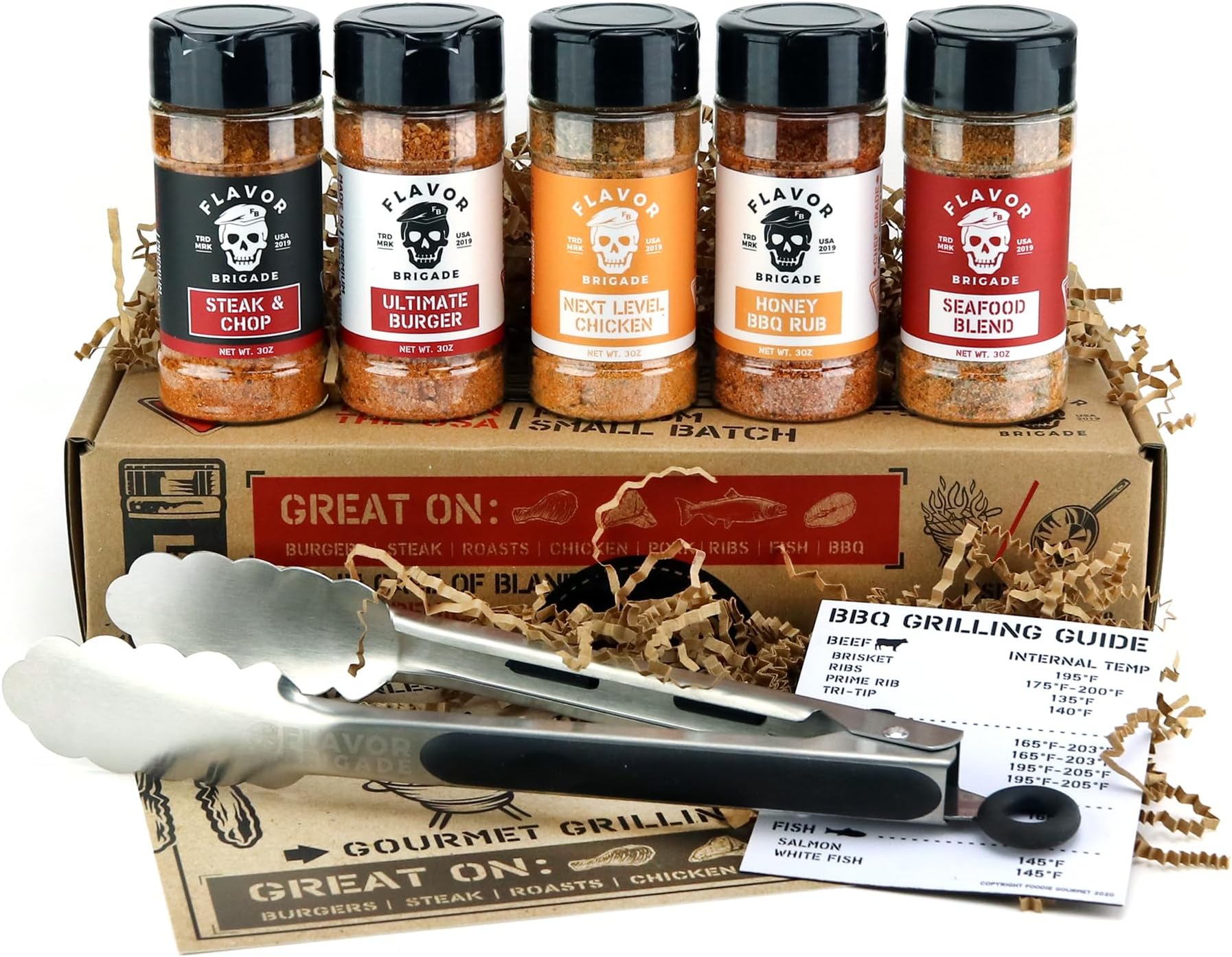 Amazon.com : Flavor Brigade Gourmet Grilling Spices Gift Set for Guys ...