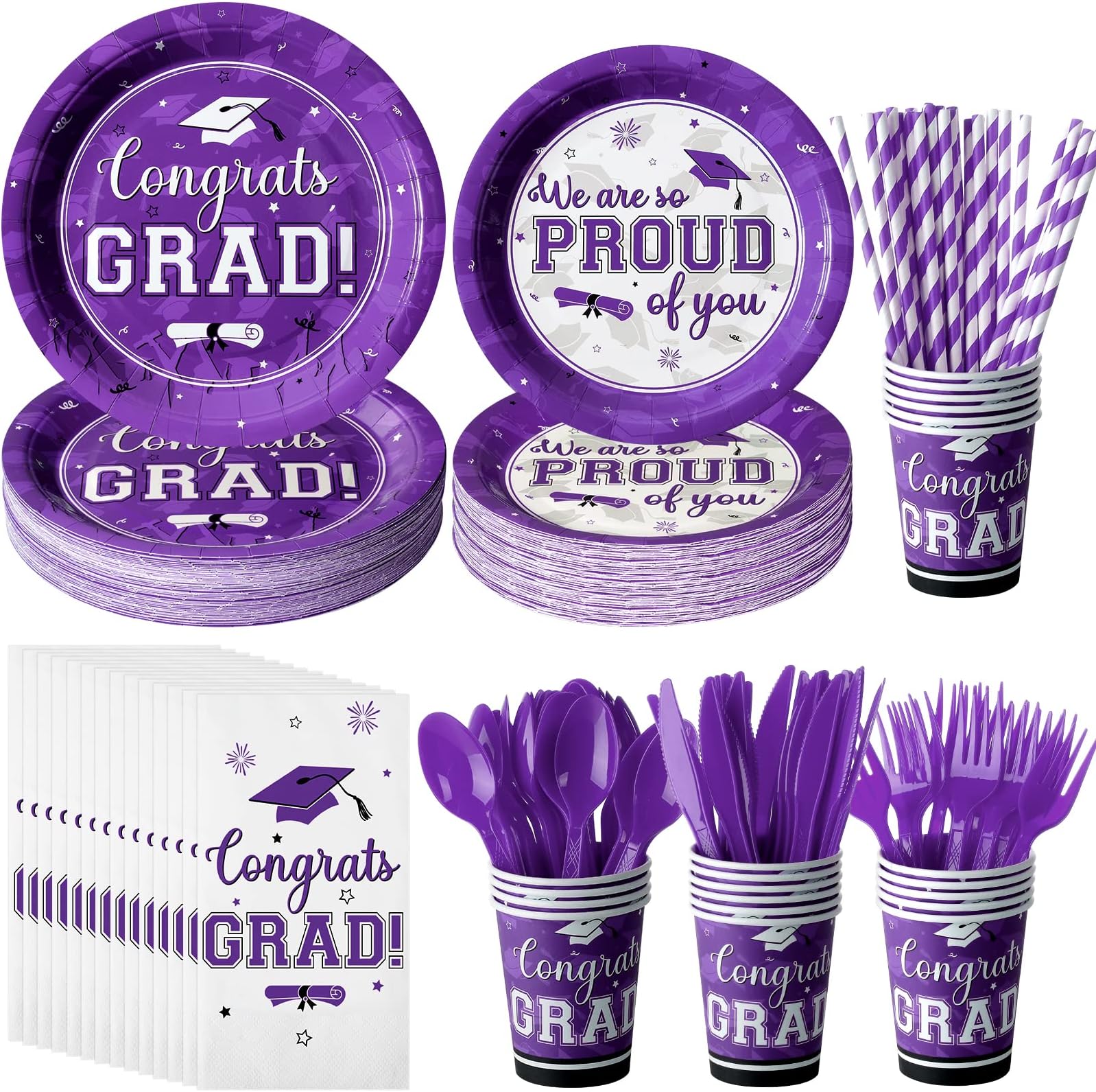 Amazon.com: Graduation Party Supplies Congrats Grad Plates and Napkins ...
