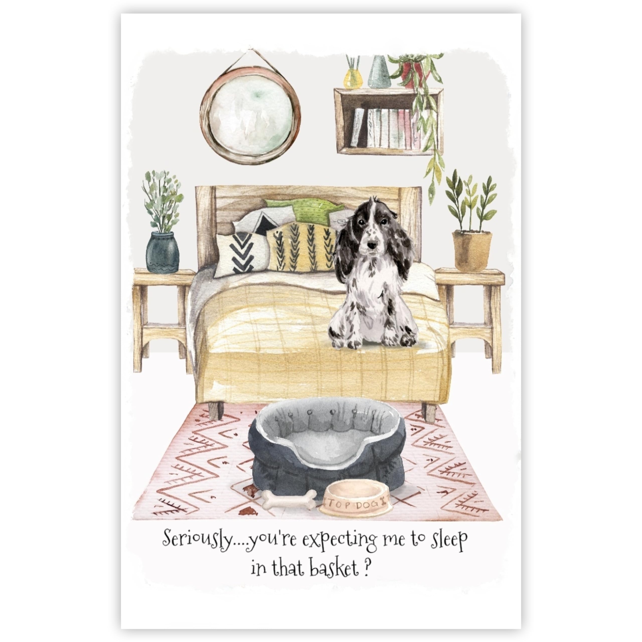 Funny Cocker Spaniel Dog Greetings Card : Amazon.co.uk: Stationery ...