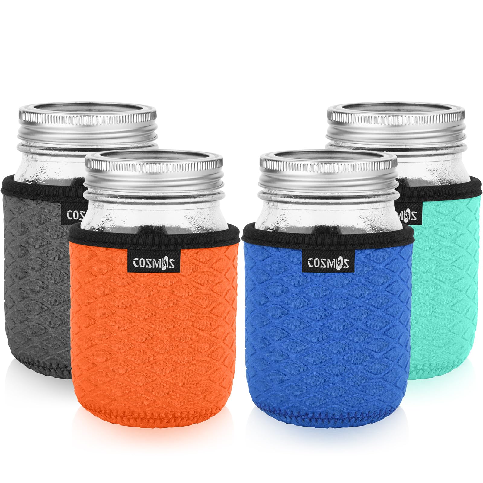 Amazon.com: Cosmos 4 Pcs Neoprene Mason Jar Sleeve Cover for Regular ...