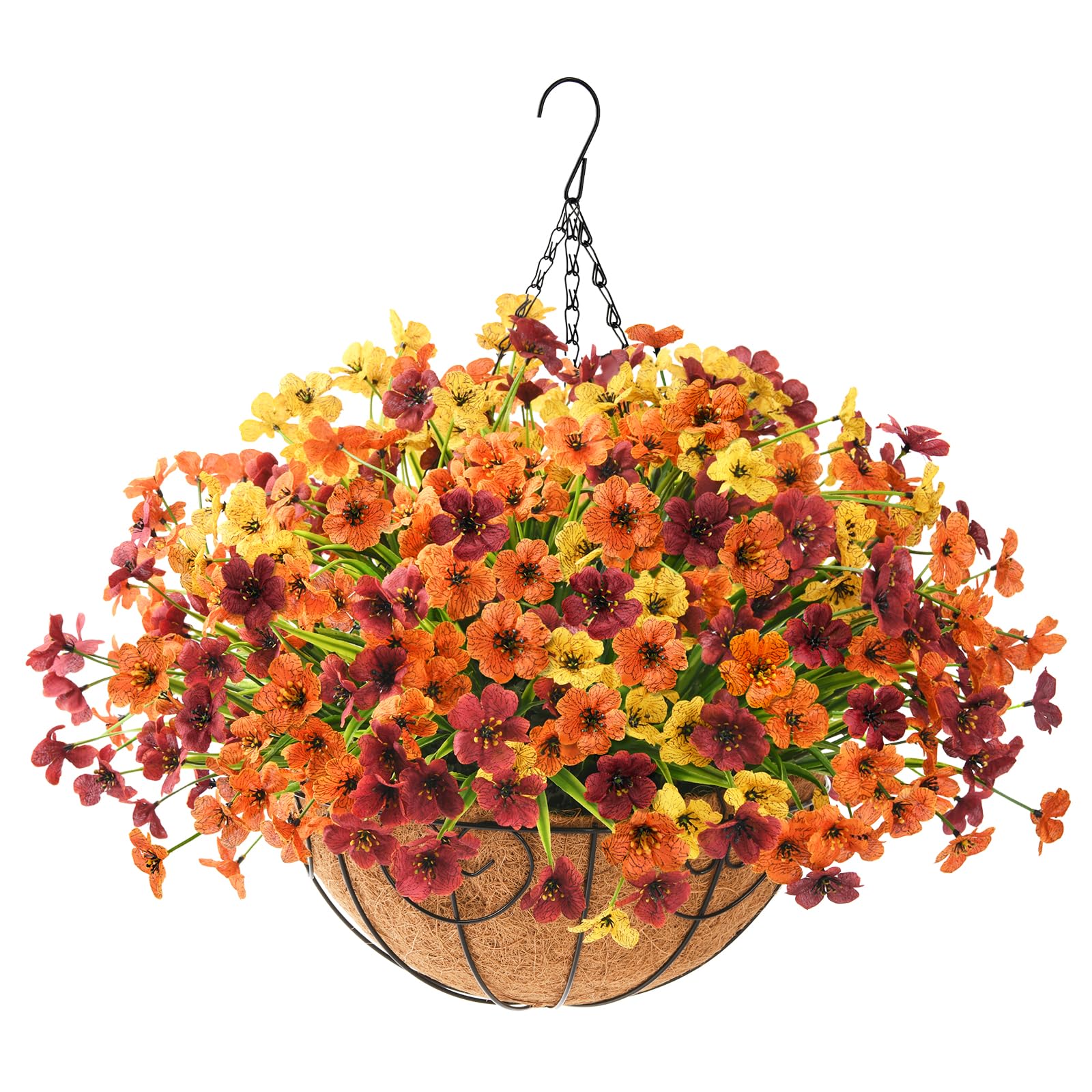 Amazon.com: INQCMY Artificial Fake Fall Hanging Plants Flowers Basket ...