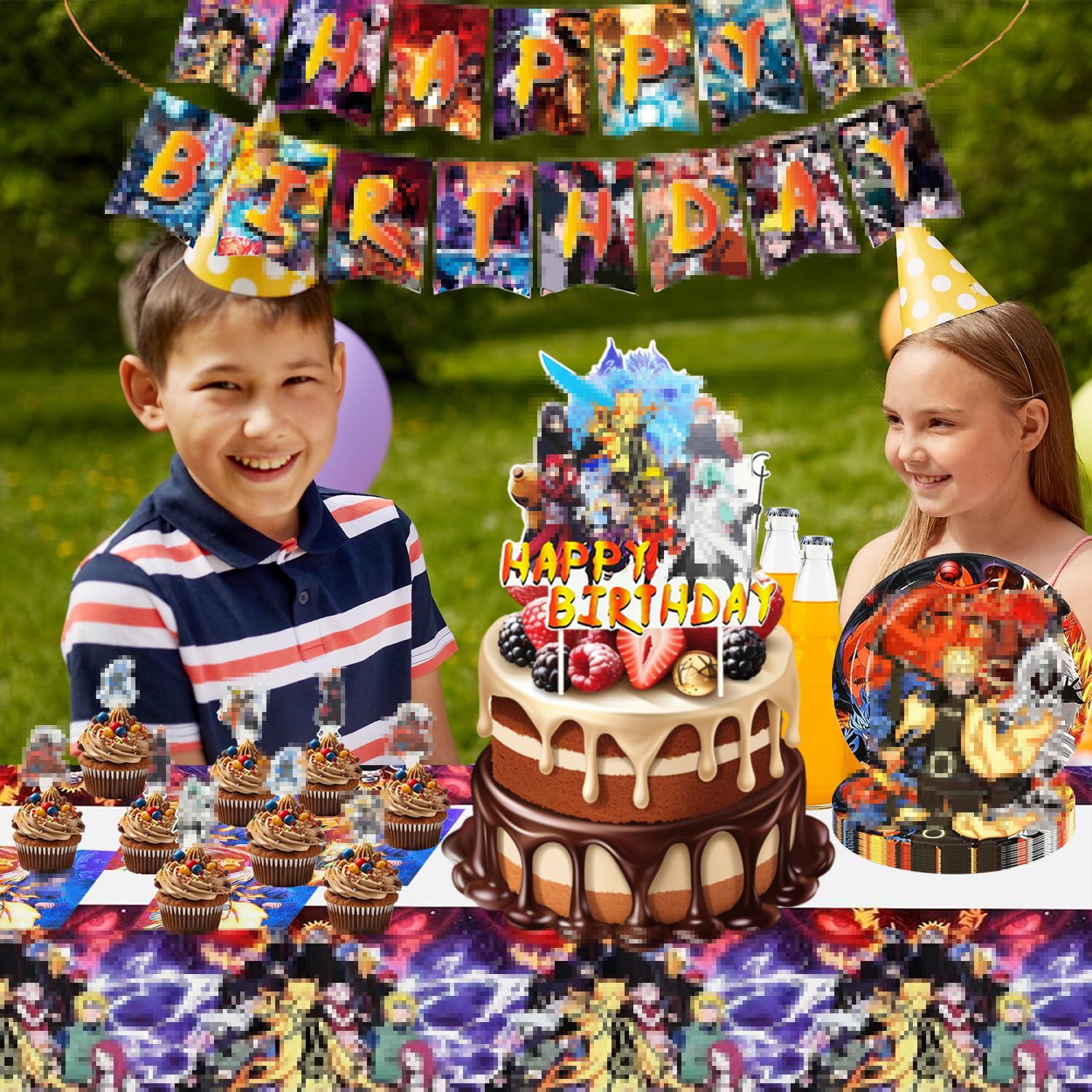 Anime Birthday Party Supplies Demon Slayer Birthday Decorations