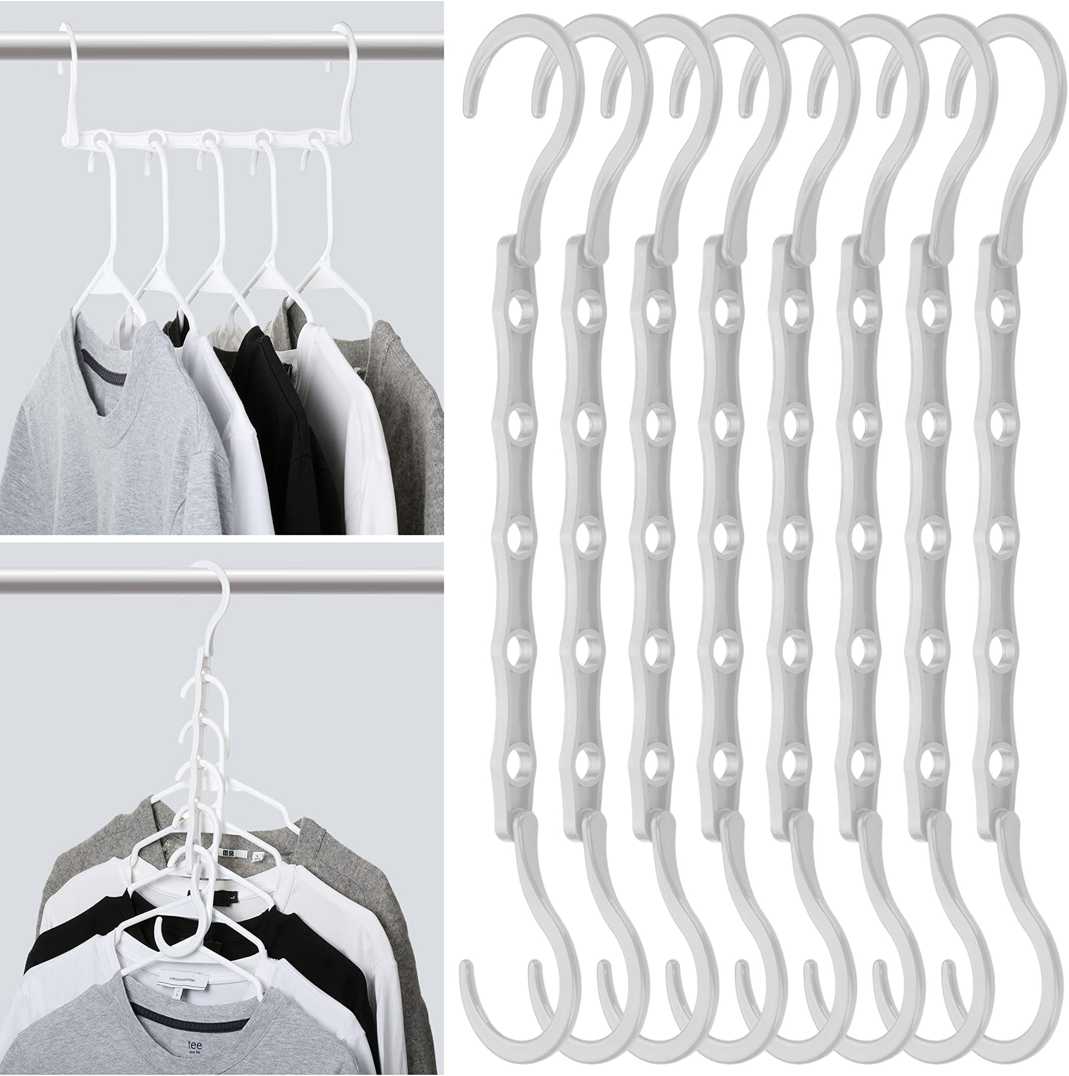 Amazon.com: DTICON Space Saving Metal Chain Clothes Hanger Organizer ...
