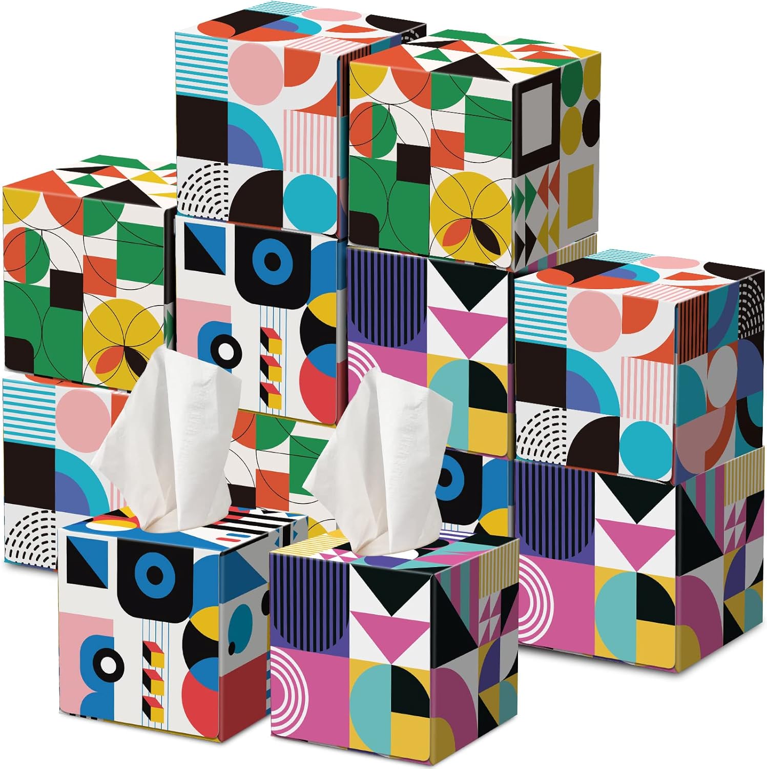 Amazon.com: 16 Packs 800 Sheets Geometry Square Tissues Cube Boxes ...