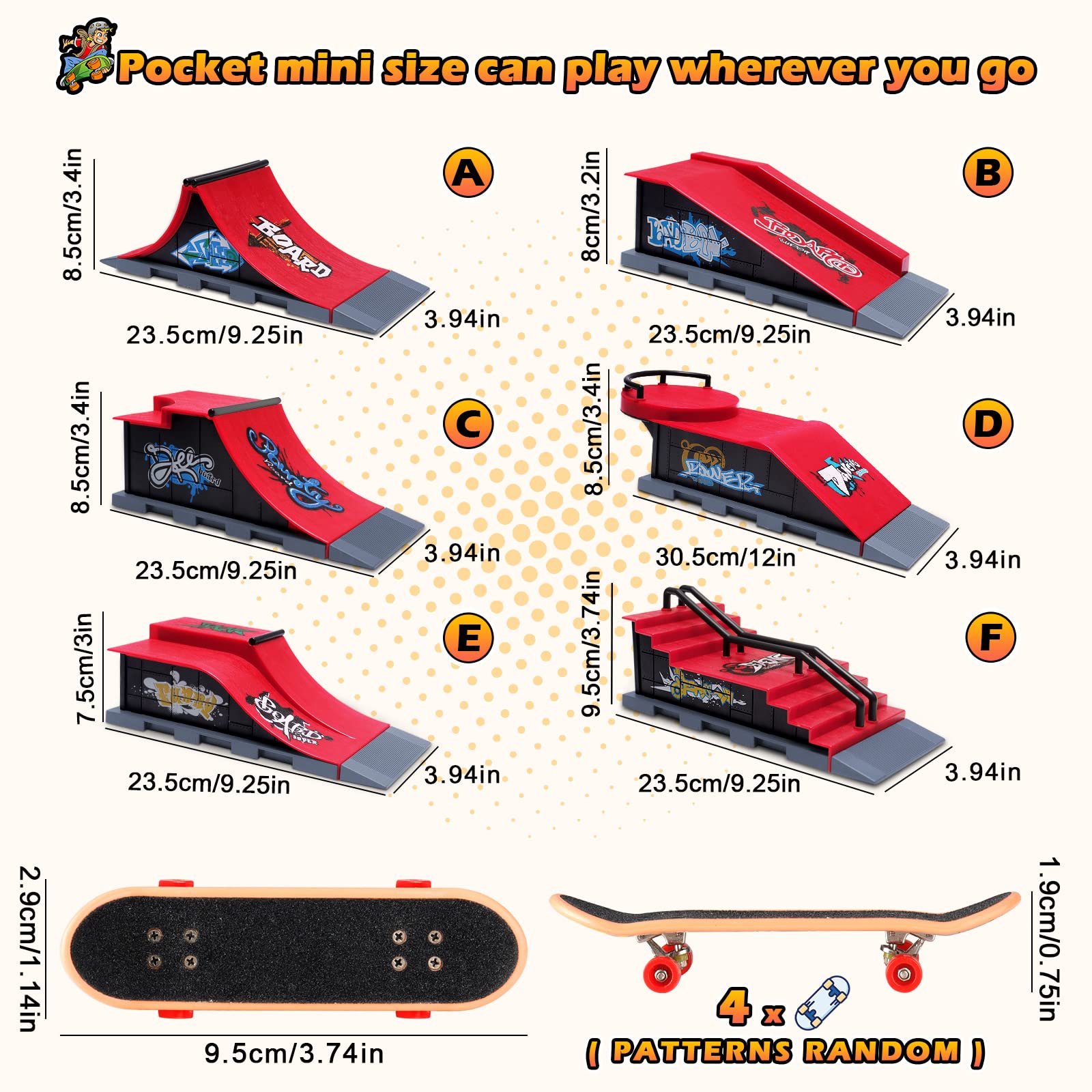 Snapklik.com : KETIEE Finger Skateboard Ramps Set, 6-in-1 Fingerboard ...
