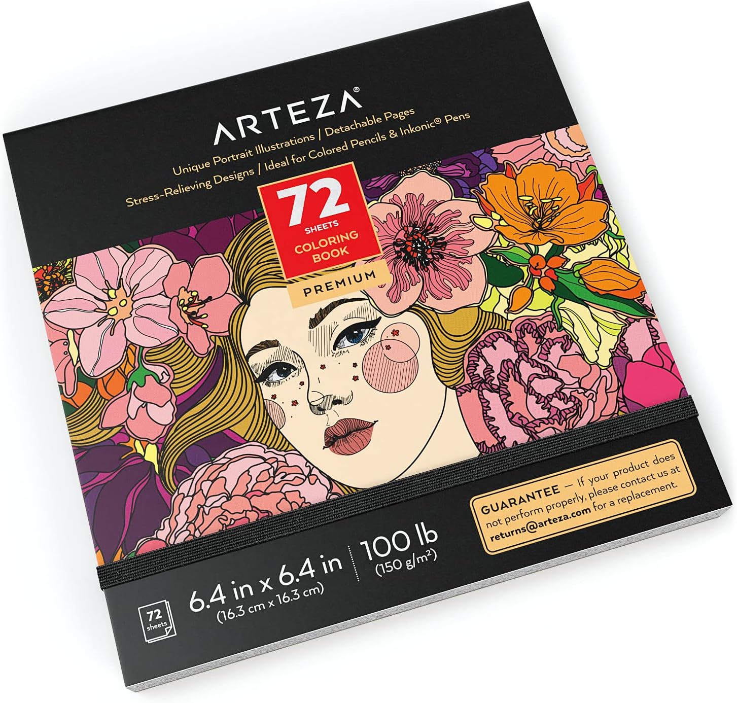 Amazon.com: ARTEZA Adult Coloring Book, Doodle Designs, 72 Sheets, 6 ...