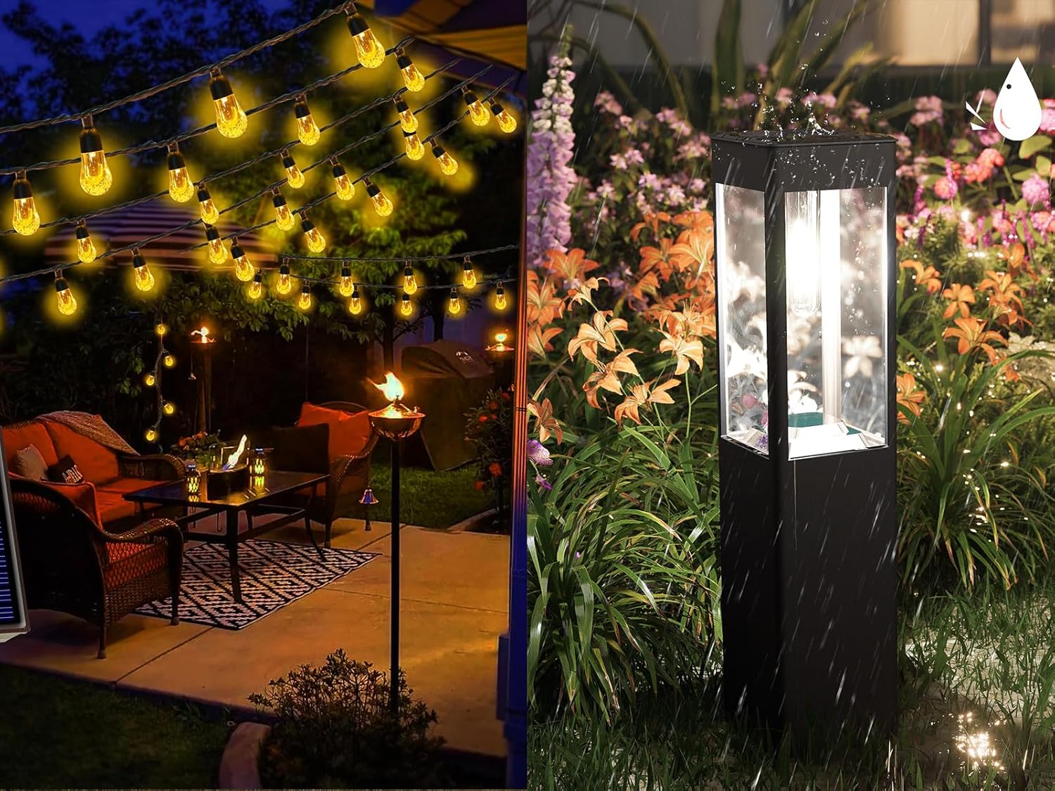 Flacchi Solar Outdoor Lighting Set: Globe String & Path Lights ...