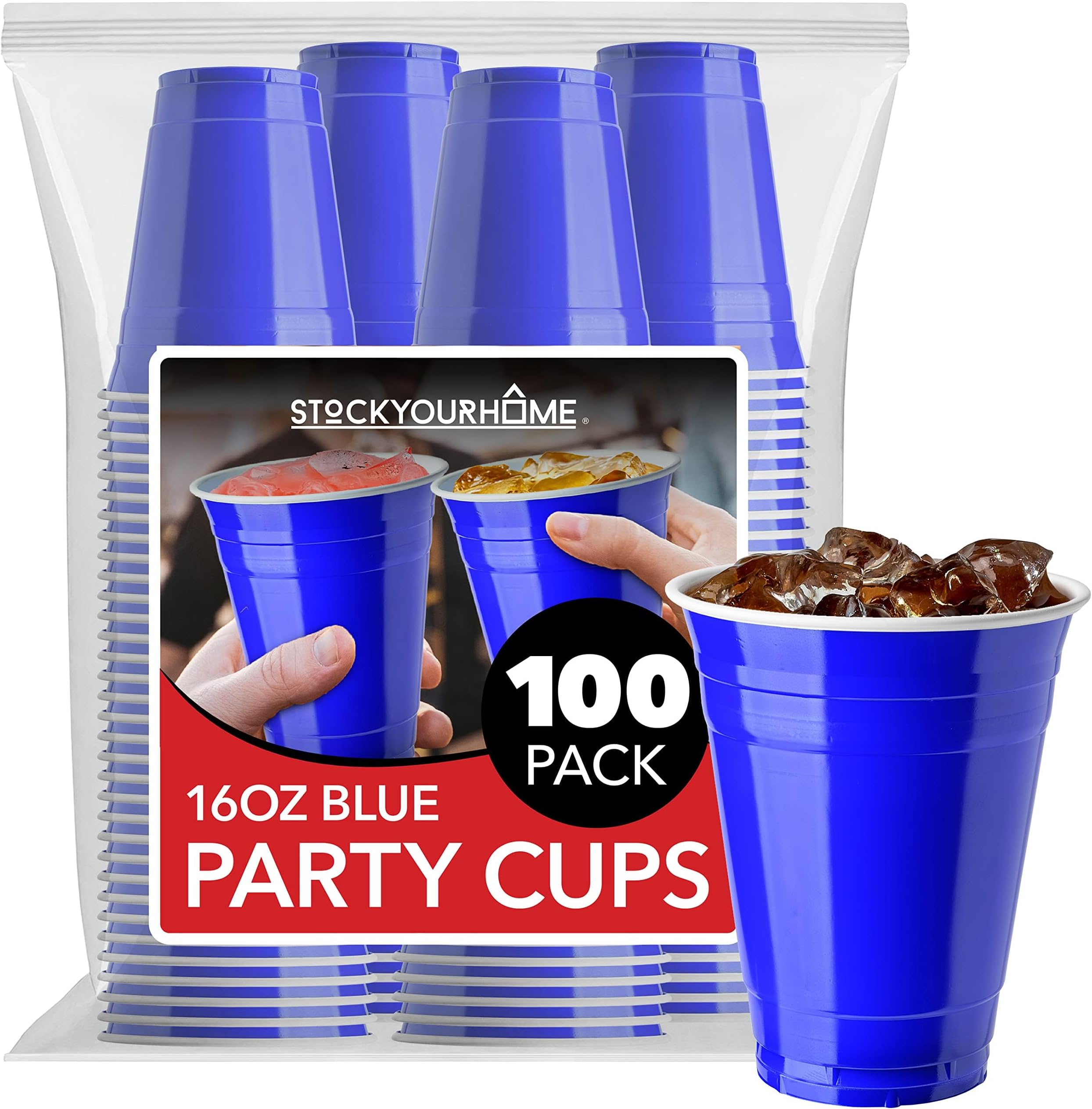 Amazon.com: True Navy Blue Plastic Cups (Pack of 20) - 18 oz ...
