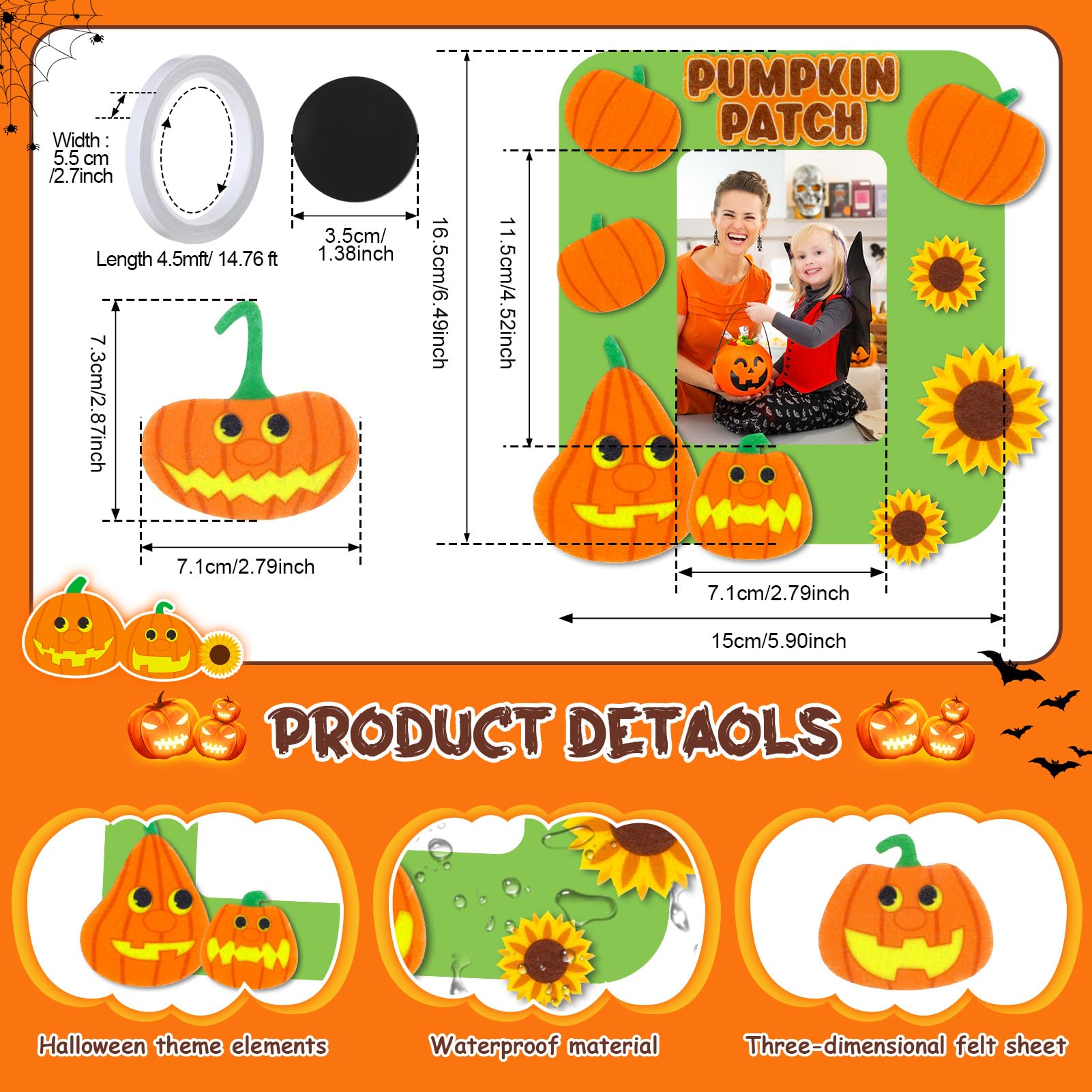 Snapklik.com : 24 Sets Pumpkin Magnet Picture Frames Crafts For Kids ...