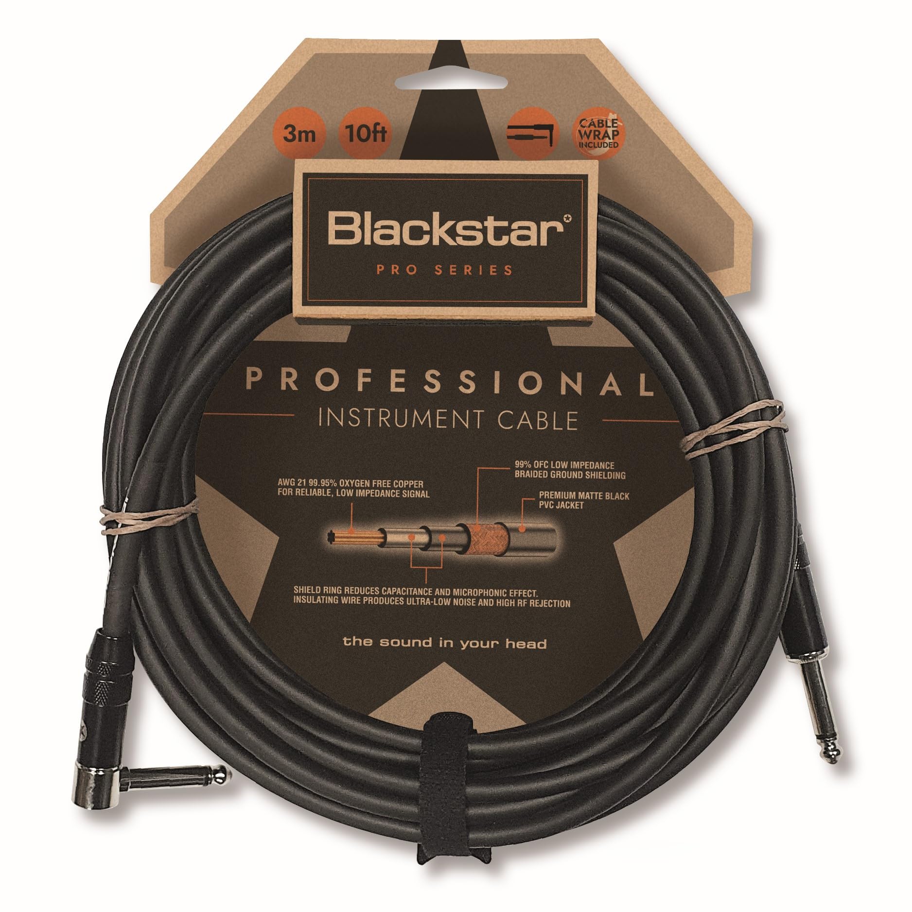 Blackstar Pro Series 3 m (10 ft) instrument cable ¼” straight connector ...