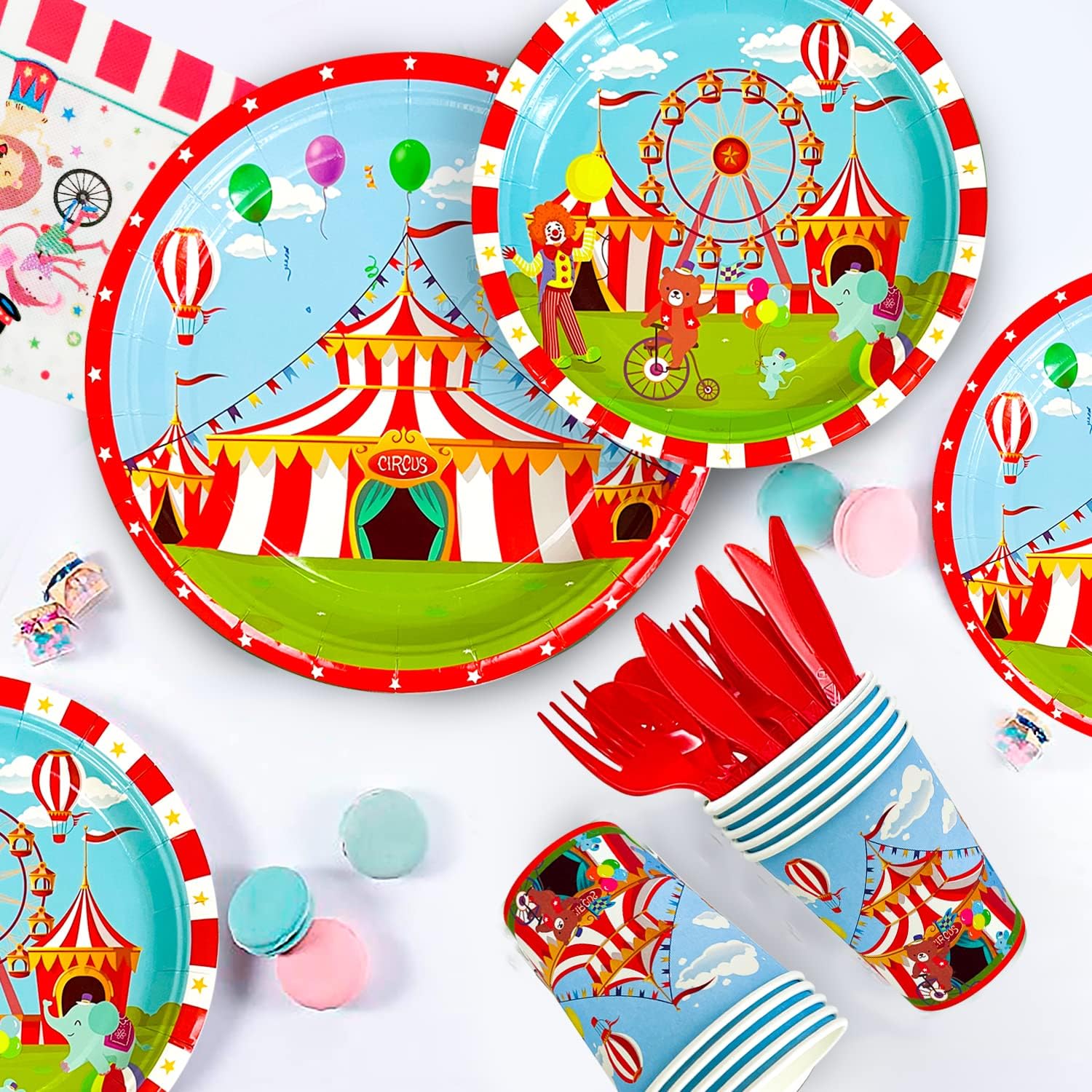 Circus Carnival Theme Party Supplies, 122 Pcs Circus Party Decorations ...