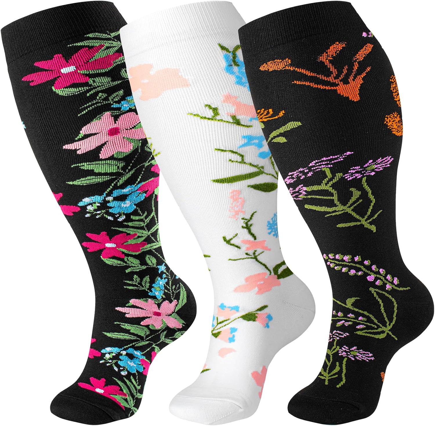 Amazon.com: bropite Plus Size Compression Socks for Women & Men 20-30 ...