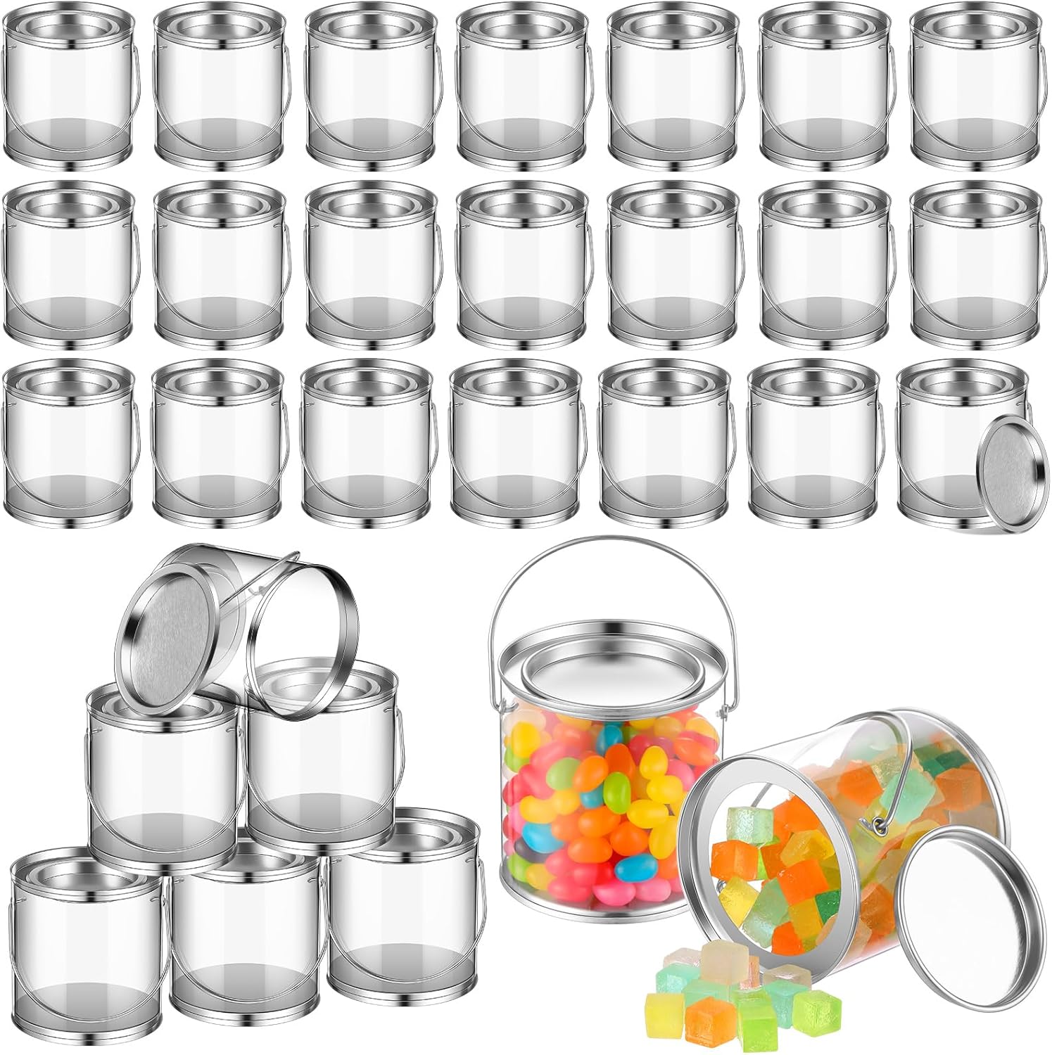 Amazon.com: Norme Set of 50 Clear Paint Can Containers with Lids 3 Inch ...