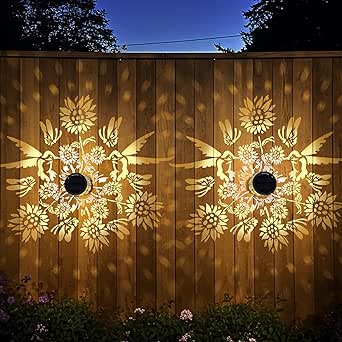 Outdoor Fence Lights Solar Powered, 4 Pack Solar Wall Deck Step Lights ...