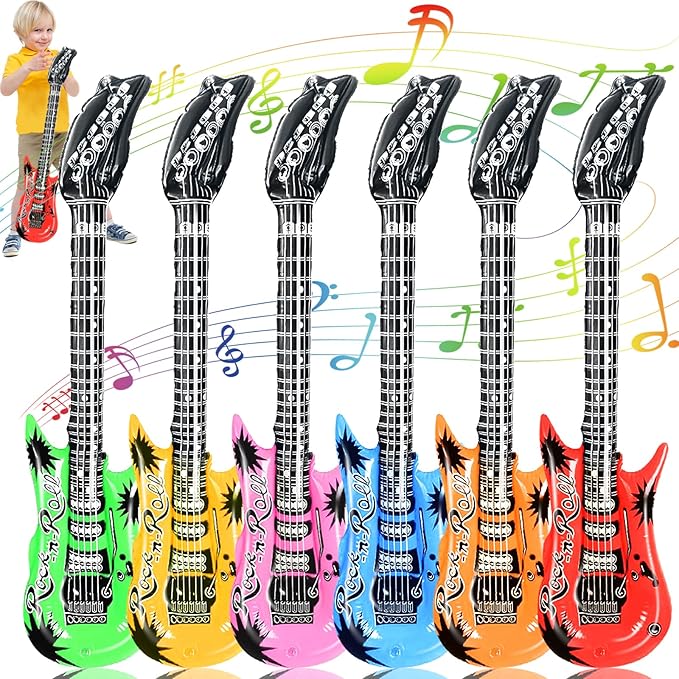 Amazon.com: 6Pcs Inflatable Guitar,37 Inch Blow Up Guitars,Inflatable ...