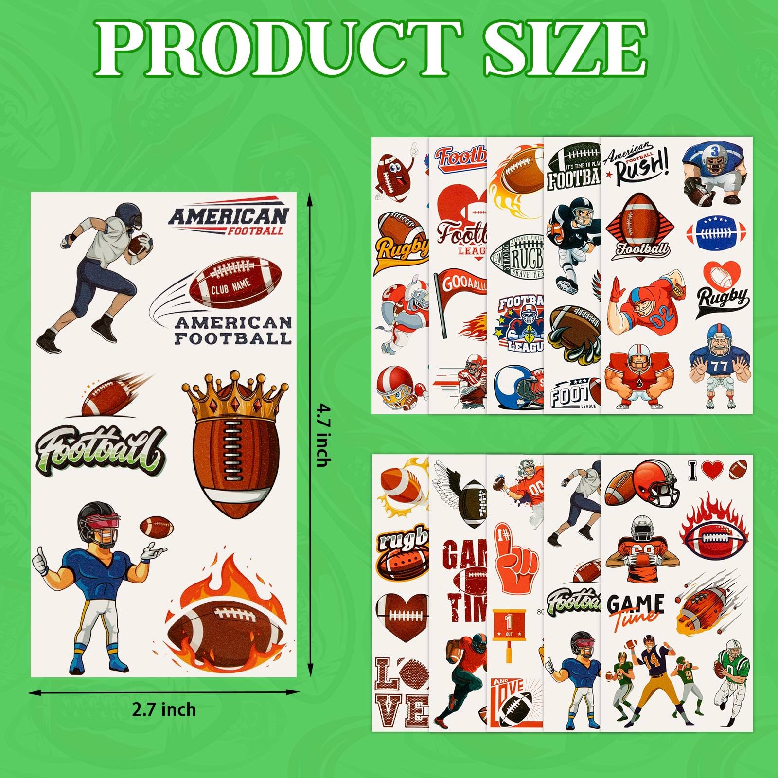 Snapklik.com : 350PCS Football Temporary Tattoos, American Football ...