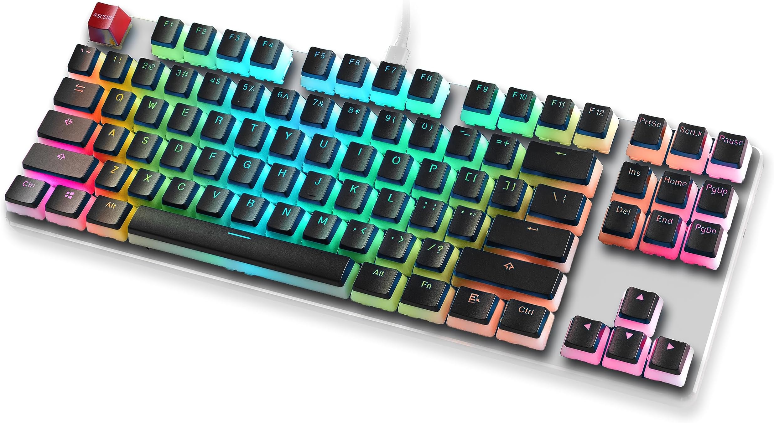 Glorious Aura V1 (Black) Pudding Keycaps - Double Shot PBT Translucent ...