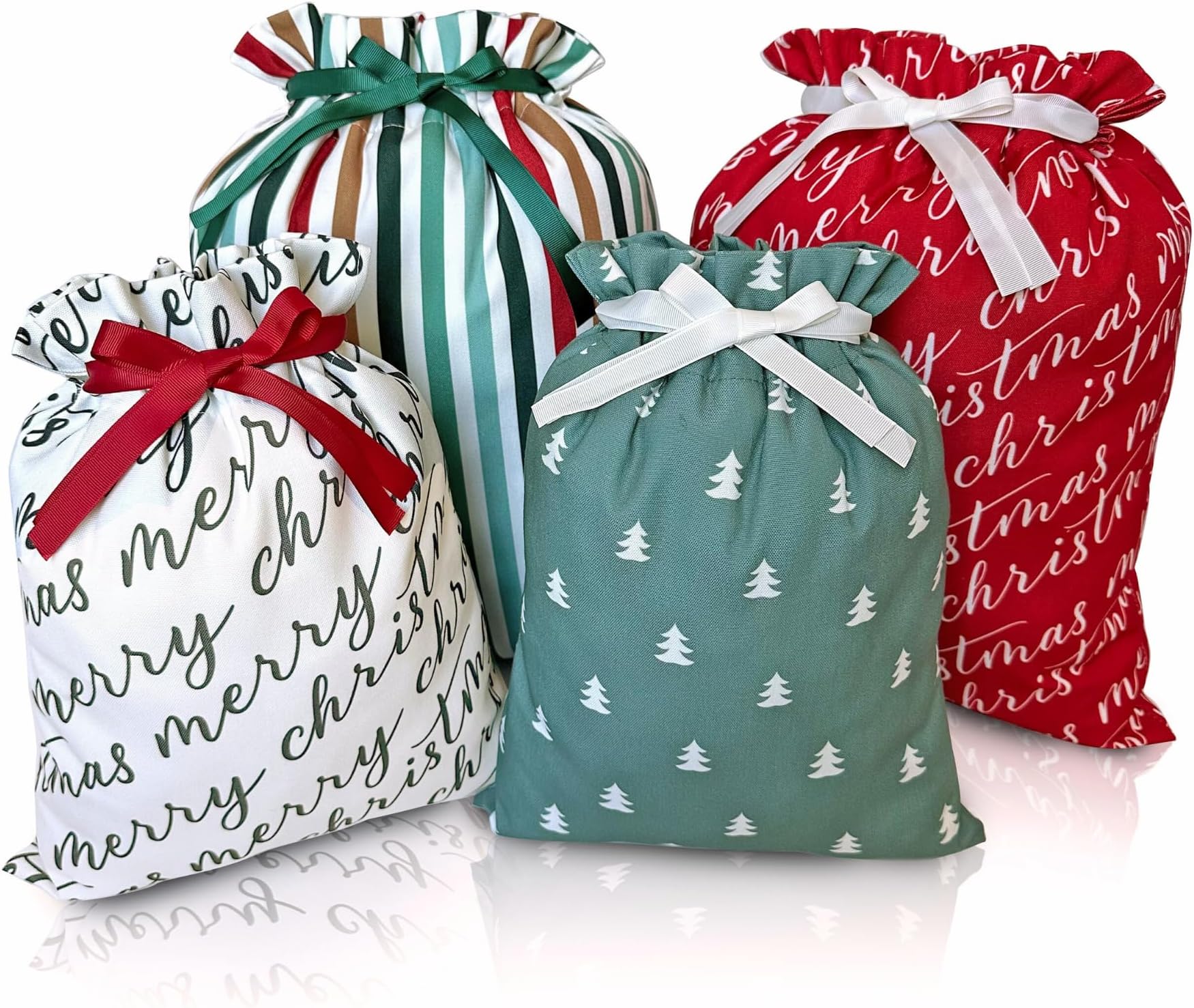 Amazon.com: Abbylike 40 Pcs Reusable Christmas Gift Bags with ...