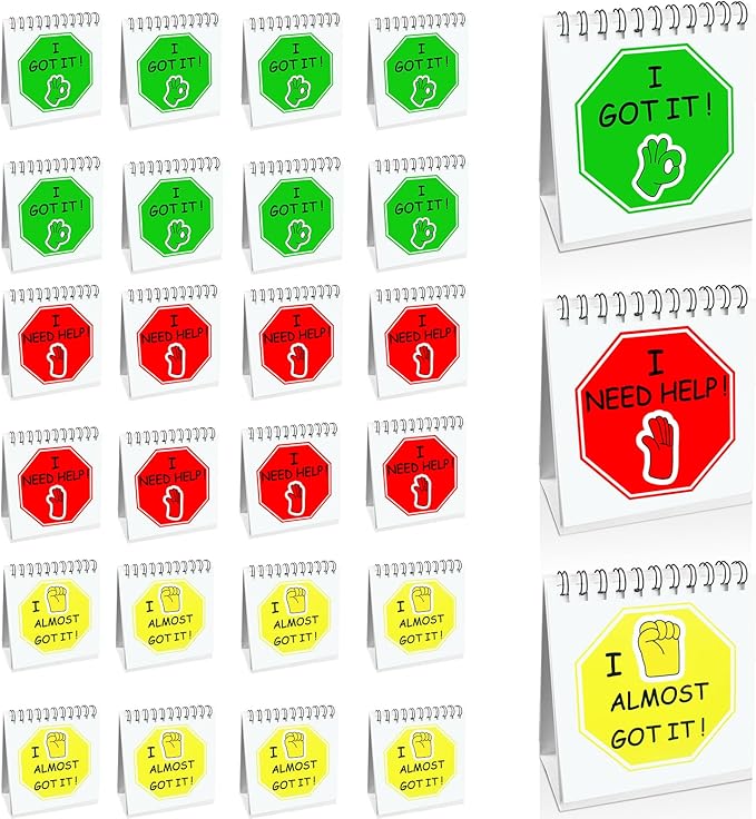 Amazon.com: 24 Pcs I Need Help Mini Flip Chart Signs for Students,Self ...