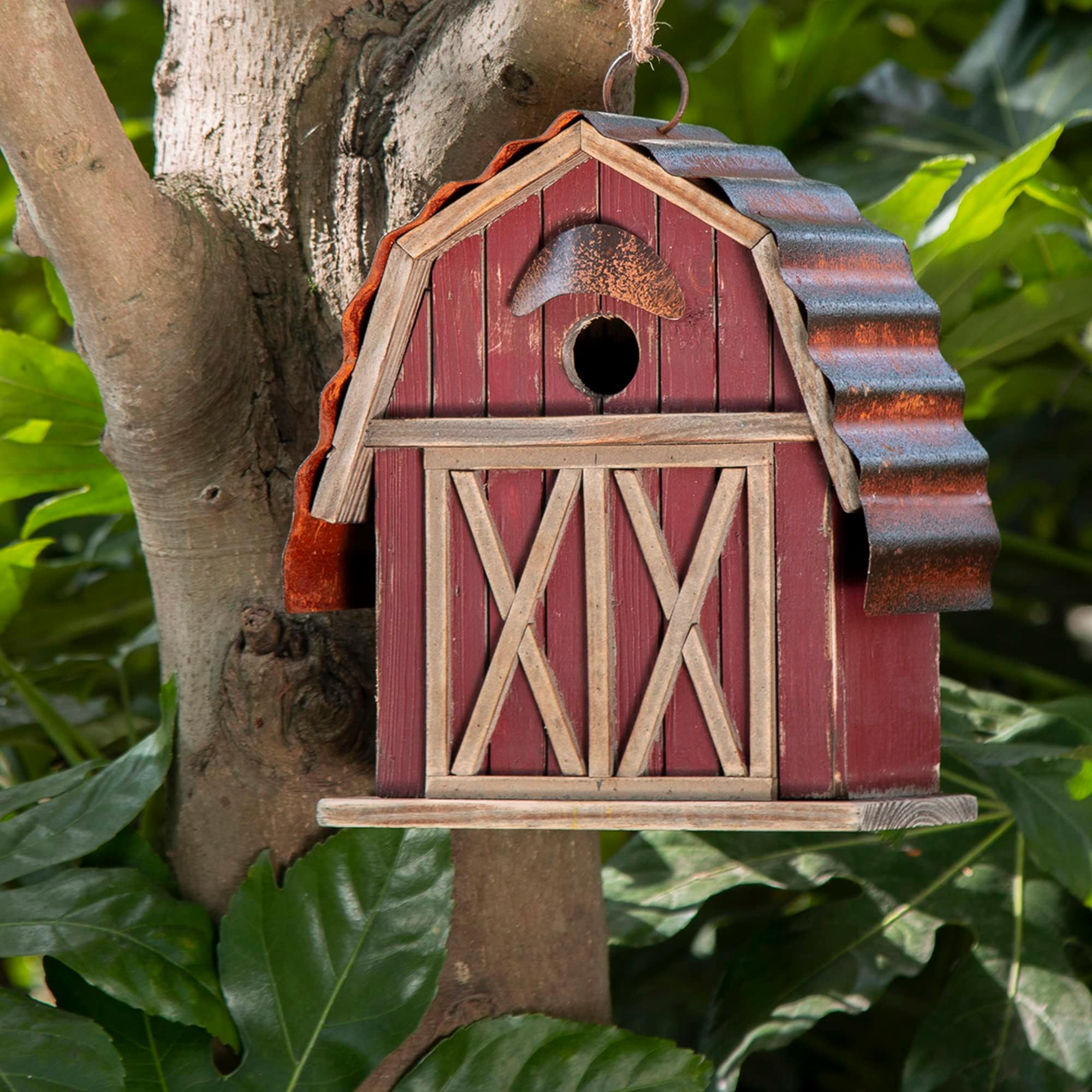 Amazon.com : MEWANG Hanging Colourful Birdhouse Garden Country Cottages ...