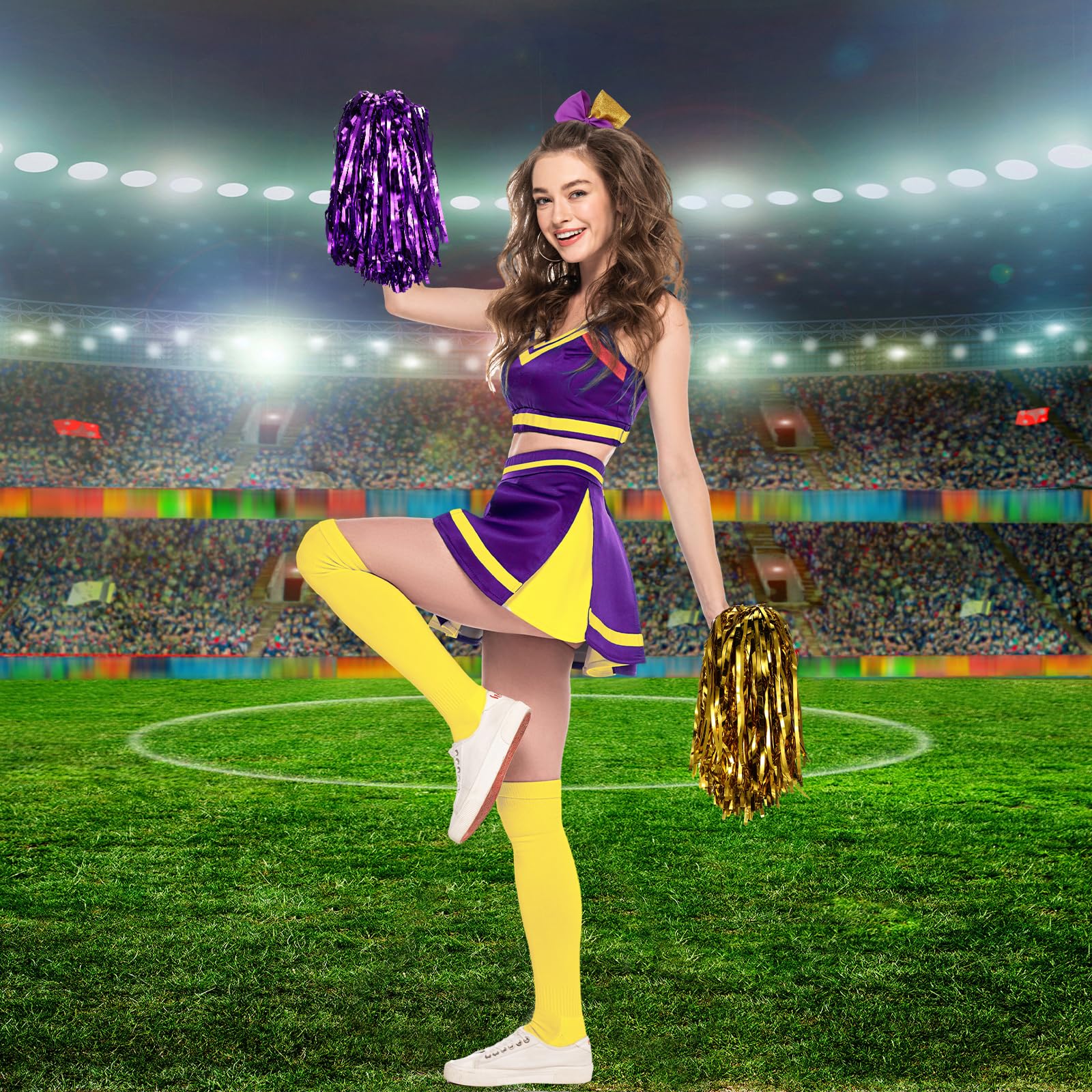 Snapklik.com : Hanaive 3 Pcs Plastic Cheerleading Pom Poms And Large ...