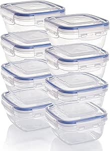 Grizzly Plastic Food Storage Containers Set, 8 x Storage Containers ...