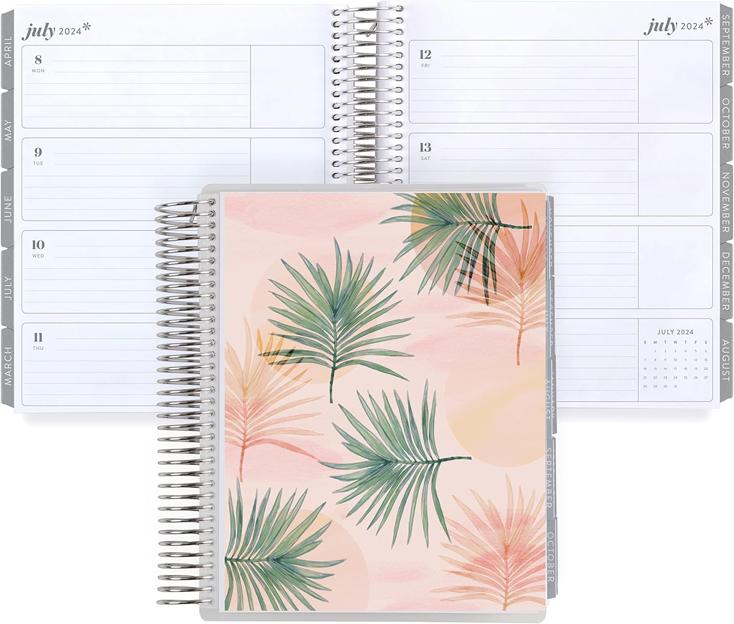 Amazon.com : 7" x 9" Platinum Spiral Coiled Life Planner (July 2023 ...