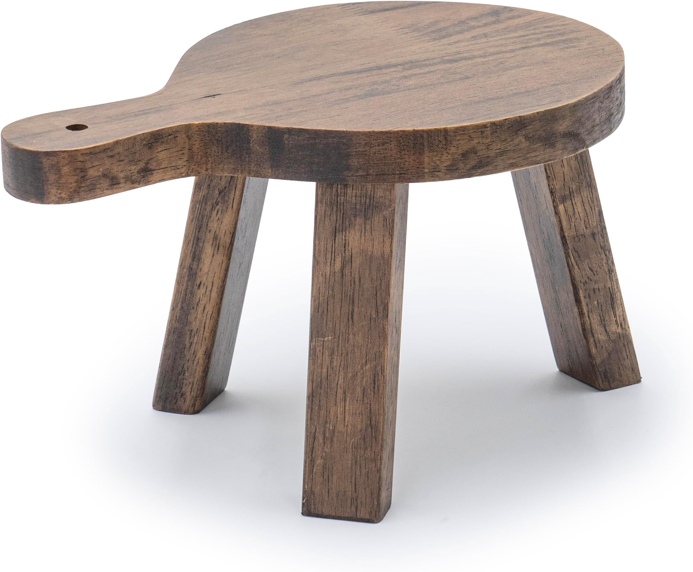 Amazon.com: Rustix Mini Wooden Stool w/Handle - Rustic Decorative Mini ...