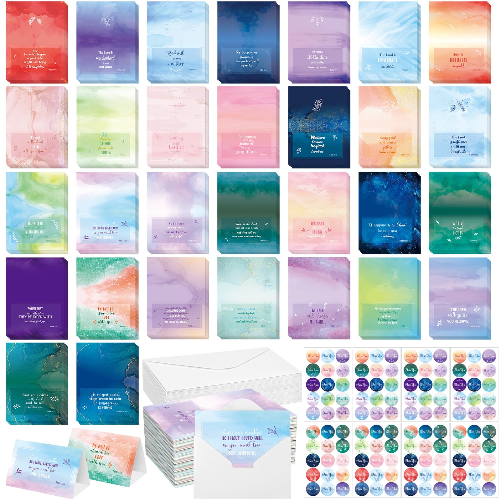 Snapklik.com : 120 Set Inspirational Christian Greeting Cards Bulk