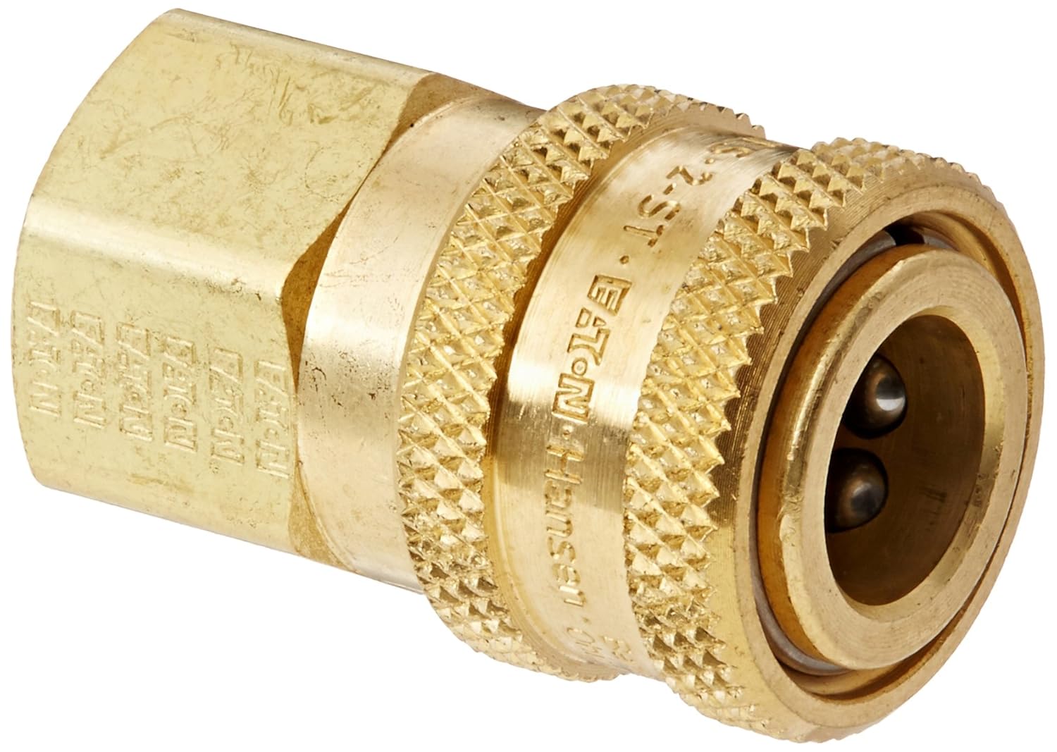 Eaton Hansen 2S16 Brass Straight Through Ball Lock Hydraulic Fitting ...