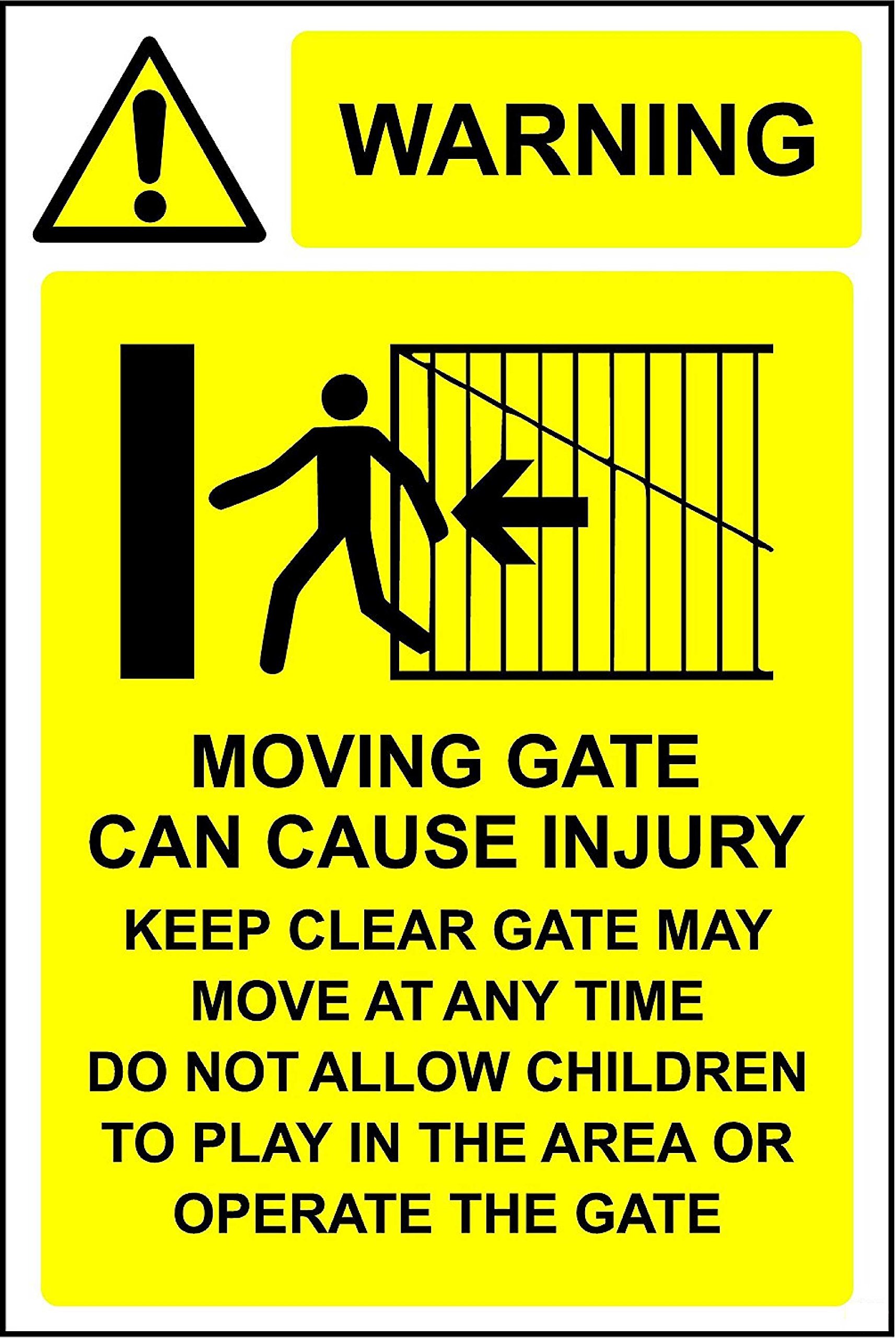 Warning Moving gates can cause injury safety sign - 3mm Aluminium sign ...
