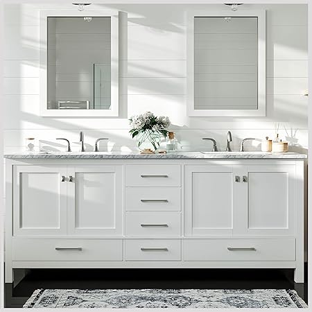 Amazon.com: Eviva 84 Inch Bathroom Vanity with Double Sink ...