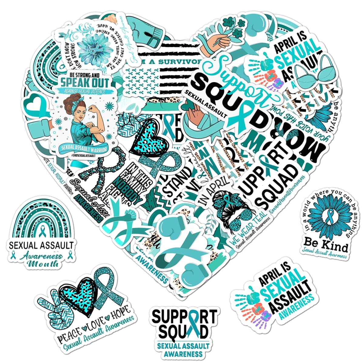 Amazon.com: 50 Pack Pcs Sexual Assault Awareness Survivor Stickers for ...