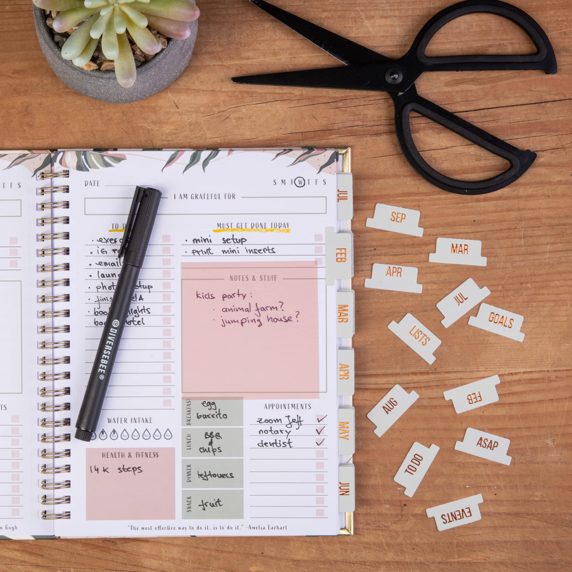 Snapklik.com : DiverseBee Gold Foil Planner Monthly Tabs, 24 Peel And ...
