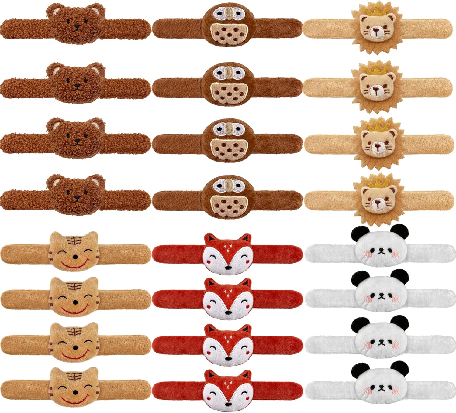 Amazon.com: 24 PCS Stuffed Animal Slap Bracelets Plush Animal Slap ...