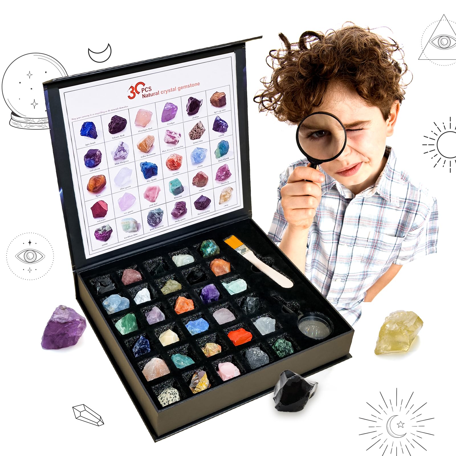 Amazon.com: Runyangshi Geology Kit for Kids - 30PCS Rocks Natural ...