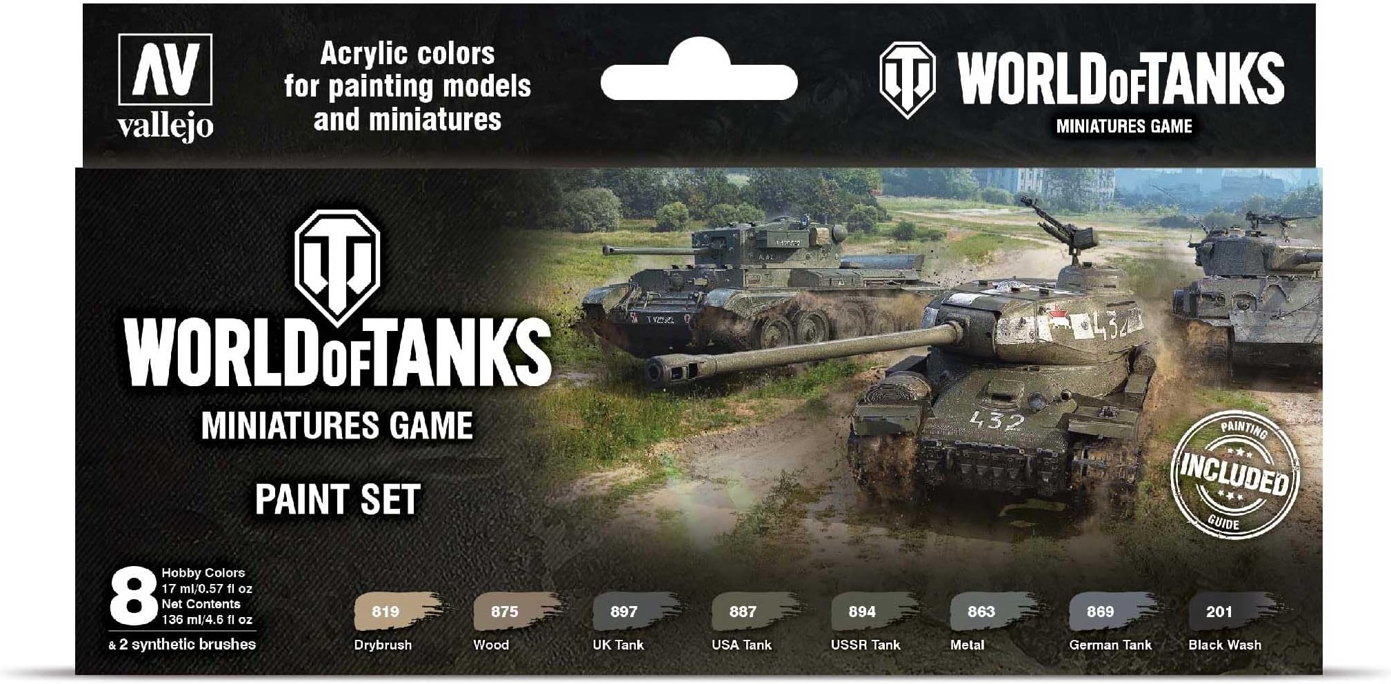 Vallejo 70109 Model Color WWII Allies Acrylic Paint Set - Assorted ...