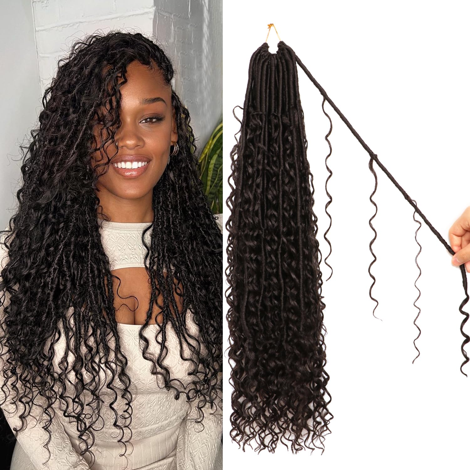 Amazon.com : 8 Packs Goddess Faux Locs Crochet Hair-24 Inch Boho Soft ...