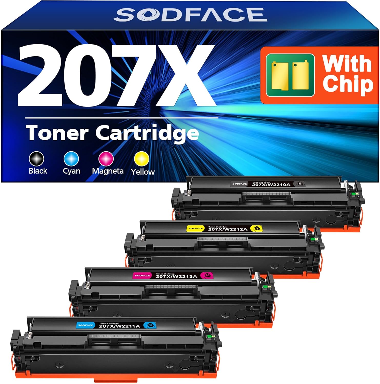 SODFACE 207X 207A Toner Cartridge Multipack for HP 207X 207A 207 Toner ...