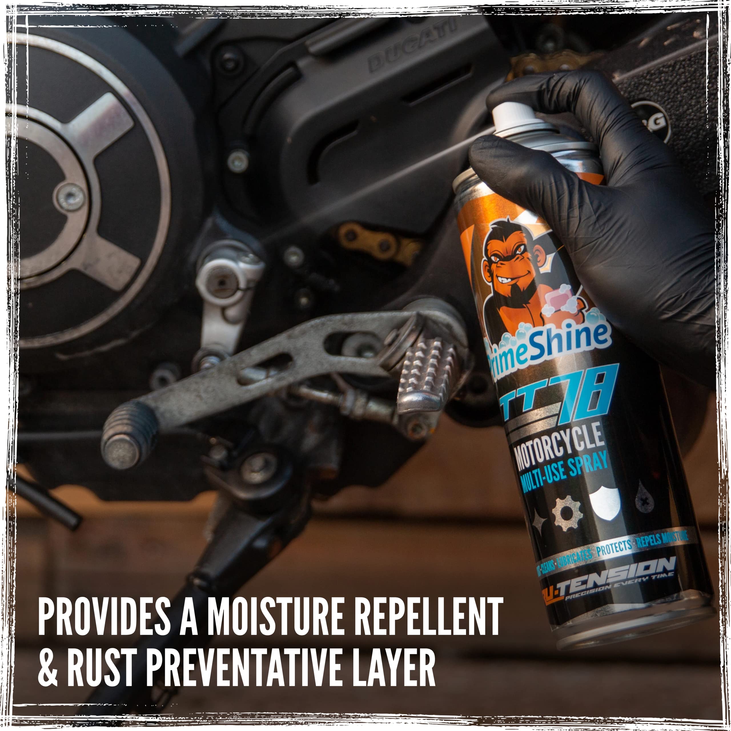 Snapklik.com : Shine TT78 Motorcycle Multi-Use Spray Cleans & Lubes 500ml