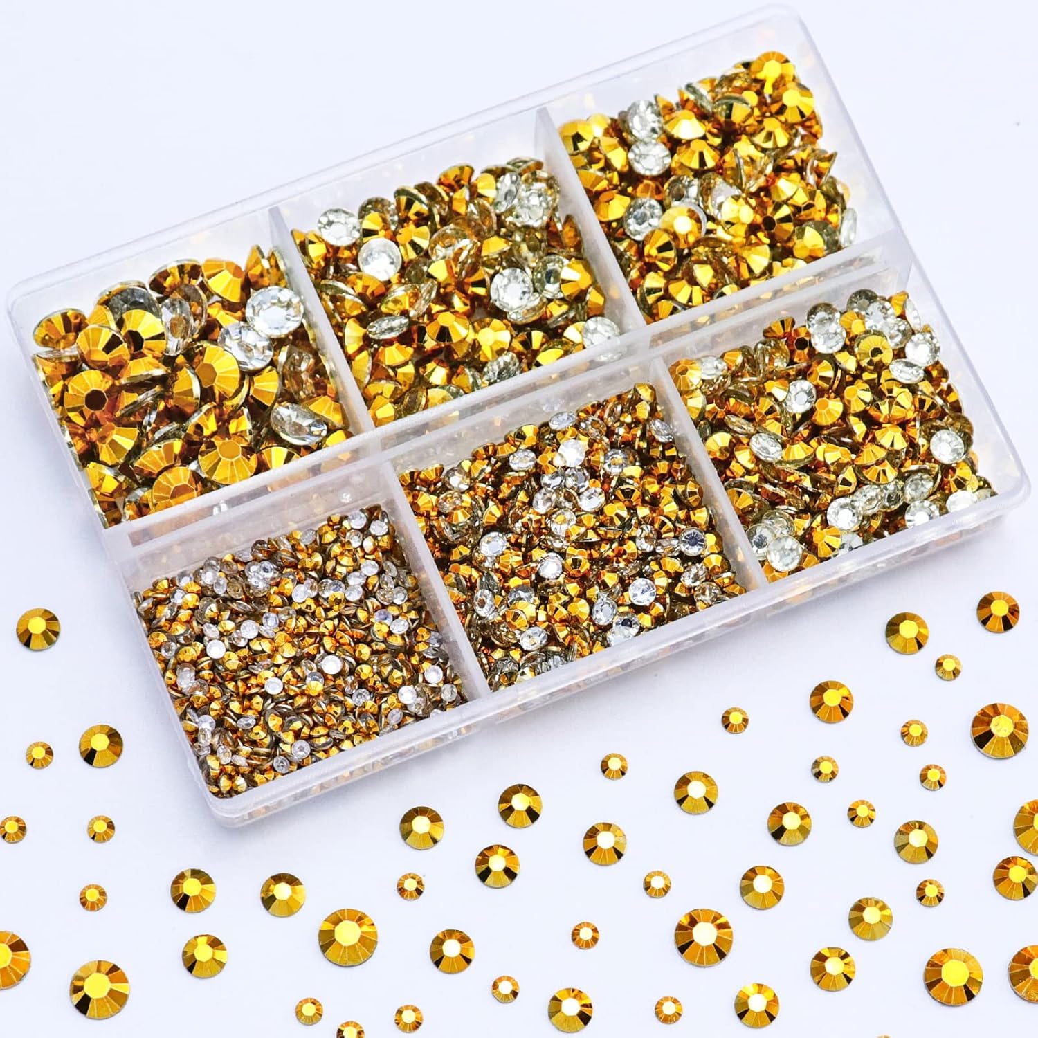Amazon.com: Briskbloom 3000PCS Flatback Resin Rhinestone, 2mm 3mm 4mm ...