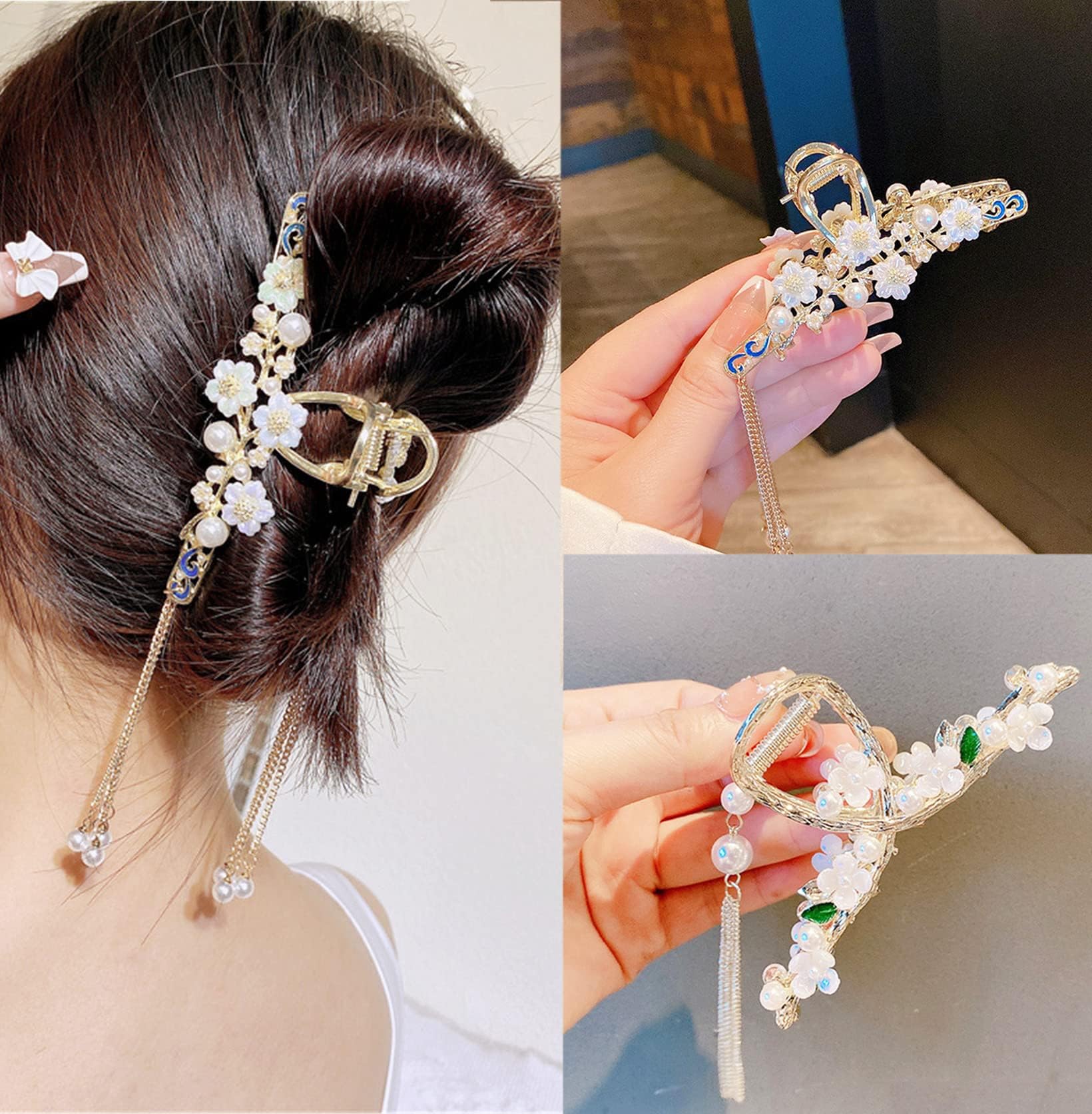 Amazon.com: 2 Pcs Large Metal Hair Claw Clips - Personality Nonslip ...