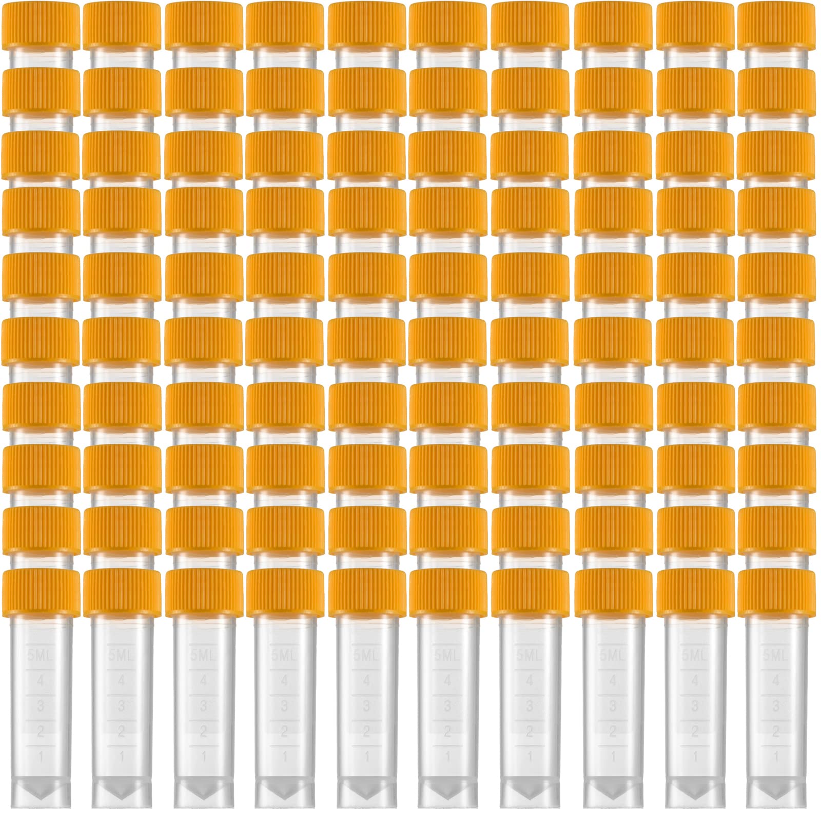Amazon.com: 100Pcs 5ml Orange Lab Plastic Frost Test Tubes Vial Seal ...