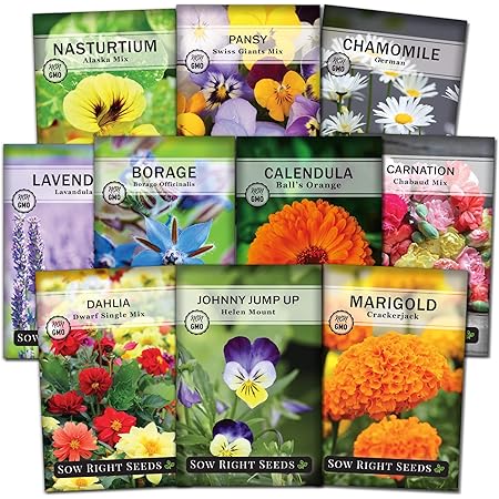 Amazon.com : Edible Flower Seed Mix -4 g Packet ~1200 Seeds - Non-GMO ...
