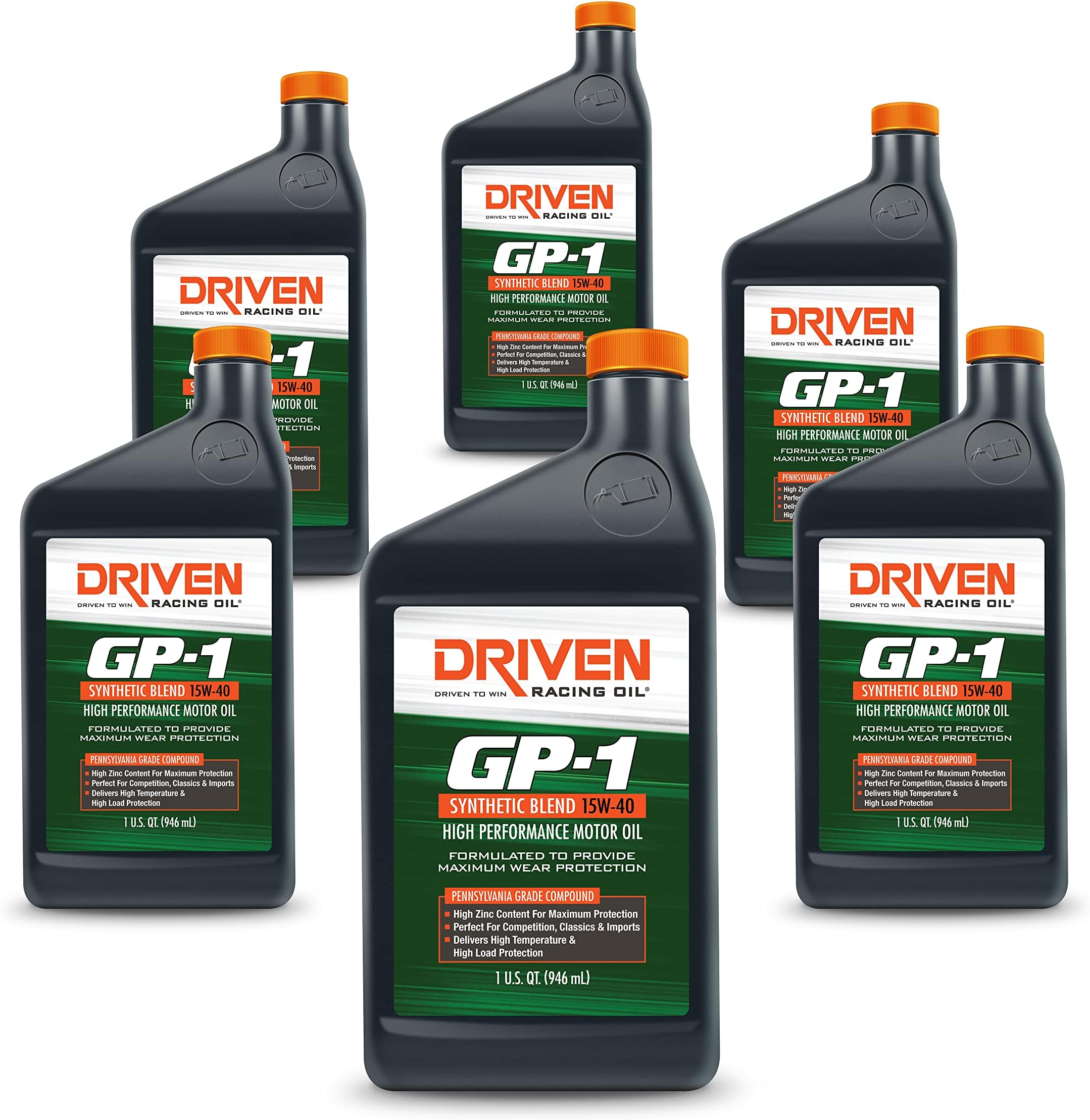 Amazon.com: Driven Racing Oil GP-1 Synthetic Blend Motor Oil 15w-40 (6 ...