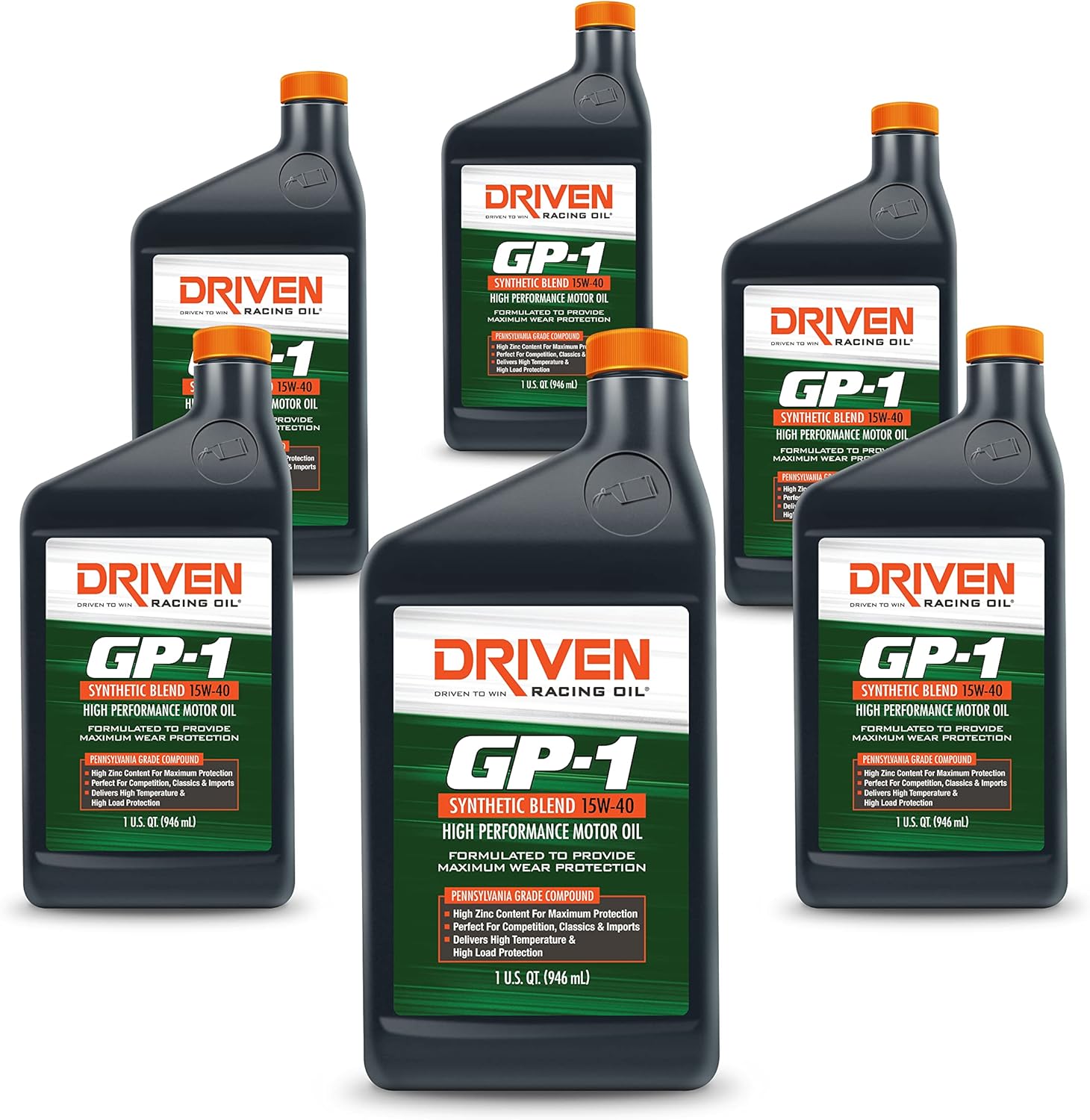 Amazon.com: Driven Racing Oil GP-1 Synthetic Blend Motor Oil 15w-40 (6 ...