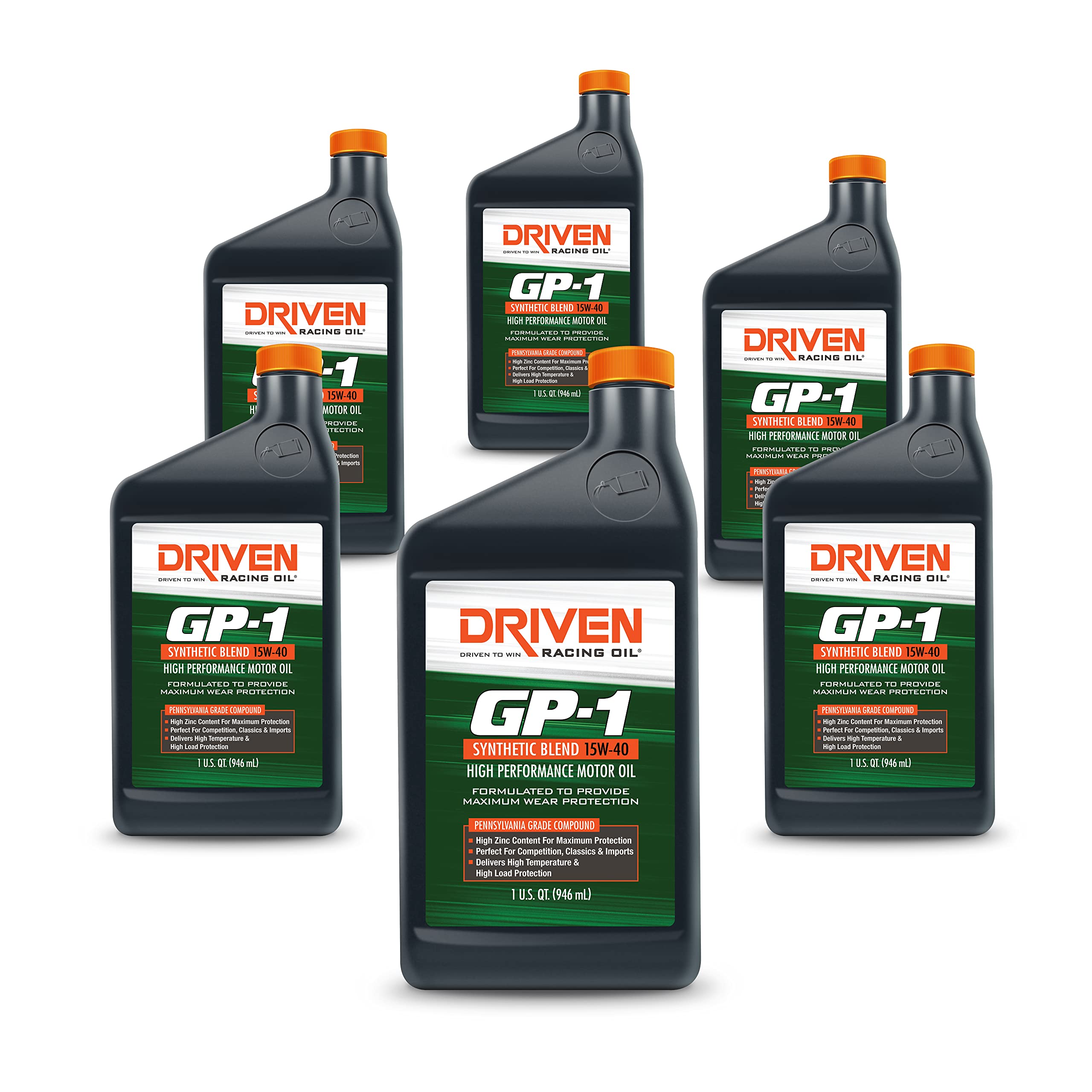 Amazon.com: Driven Racing Oil GP-1 Synthetic Blend Motor Oil 15w-40 (6 ...