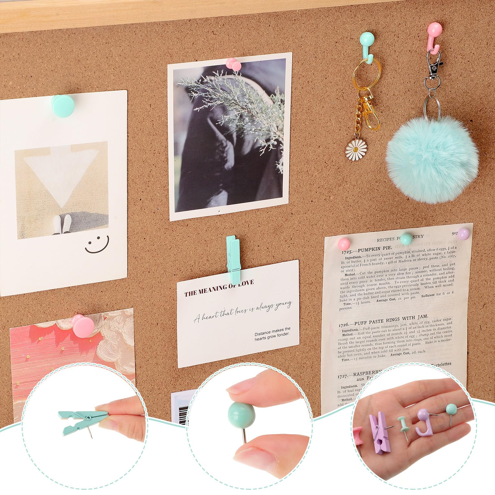 Snapklik.com : 200 Pieces Push Pins Set, 5 Types Colorful Thumb Tacks ...