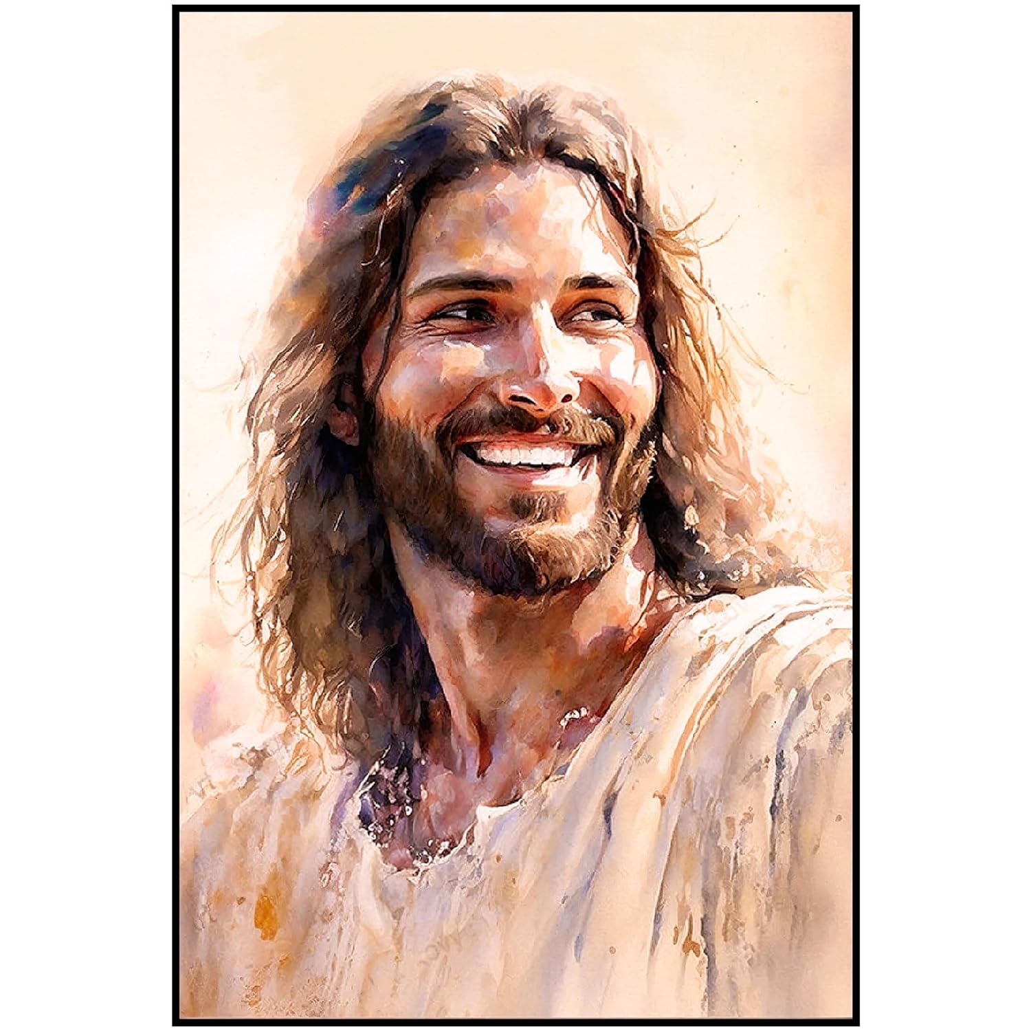 Amazon.com: Laughing Christ, Christ's Smile, Jesus Portrait, Picture of ...