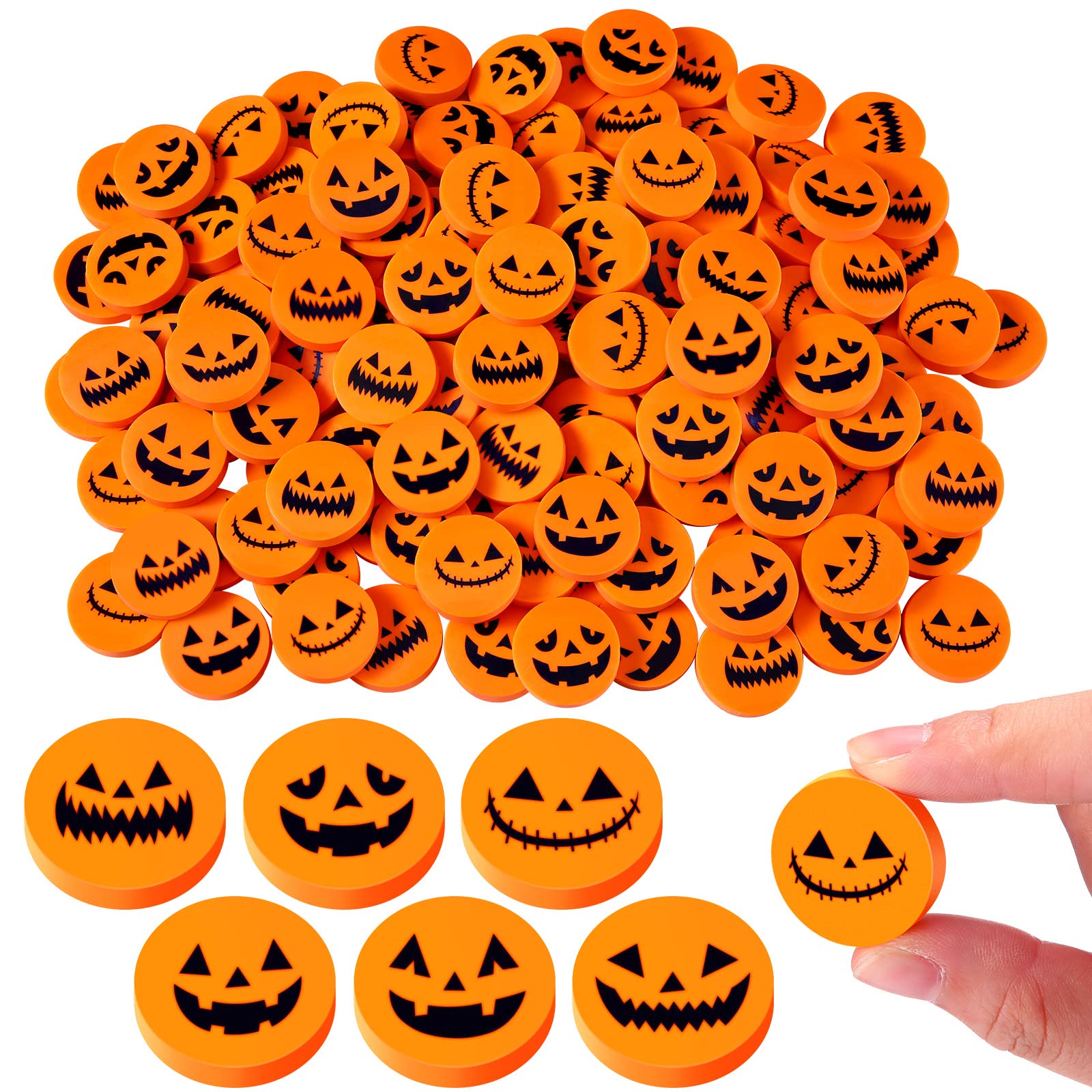 Amazon.com: Halloween Pumpkin Eraser Mini Pumpkin Erasers Small Erasers ...